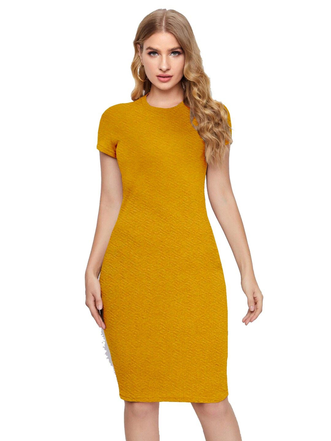 Buy SWEETPEL Yellow Bodycon Dress - Dresses for Women 19238632 | Myntra