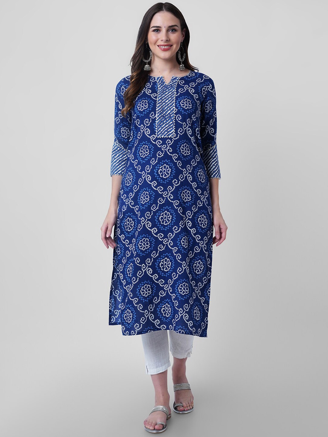 Buy God Bless Women Blue Ethnic Motifs Printed Kurta Kurtas For Women