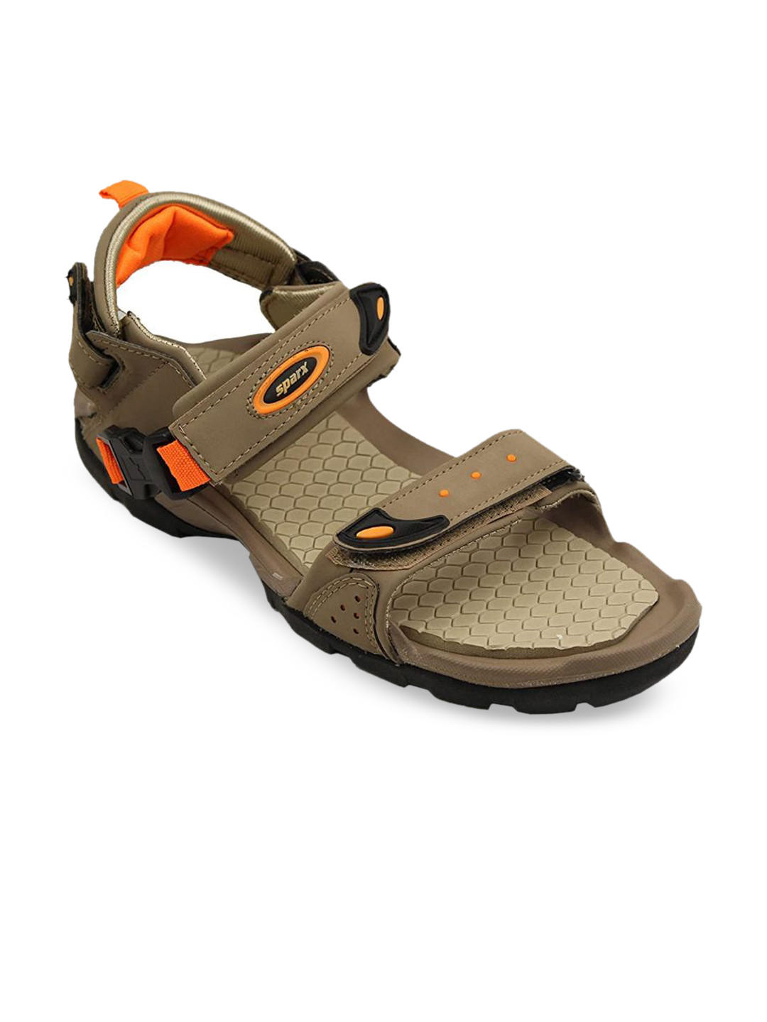 Buy Sparx Men Brown & Orange Coloured Solid Sports Sandal - Sandals for ...