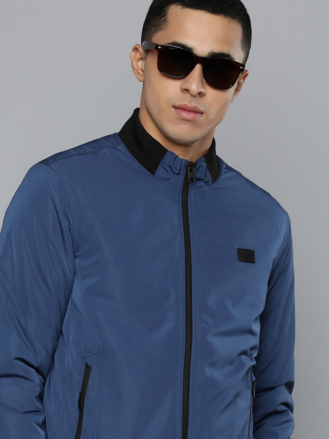 Buy Flying Machine Men Navy Blue Bomber Jacket - Jackets for Men ...