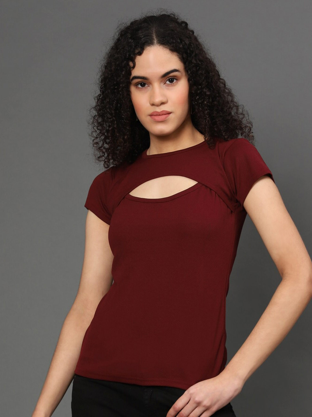 Buy WESTHOOD Maroon Solid Top - Tops for Women 19246588 | Myntra