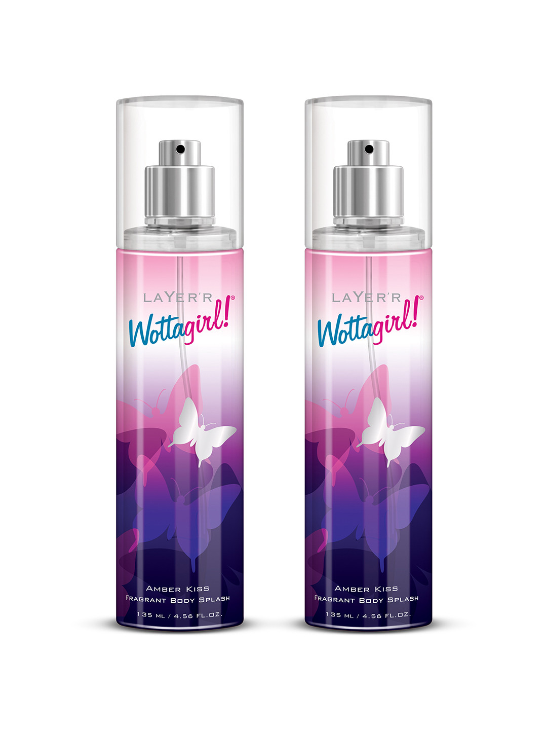 Buy Layerr Women Set Of 2 Wottagirl Amber Kiss Fragrant Body Splash 135 ...