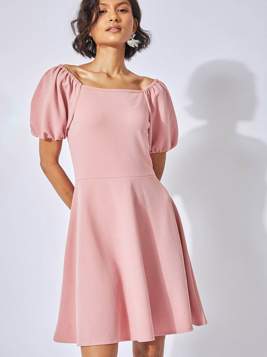 Buy The Label Life Blush Puff Sleeve Mini Dress - Dresses for Women ...