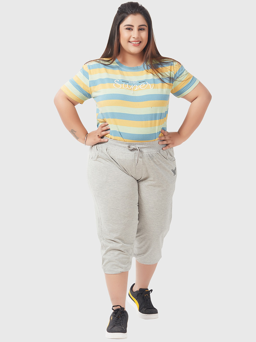 Buy CUPID Women Grey Capris - Capris for Women 19261768 | Myntra