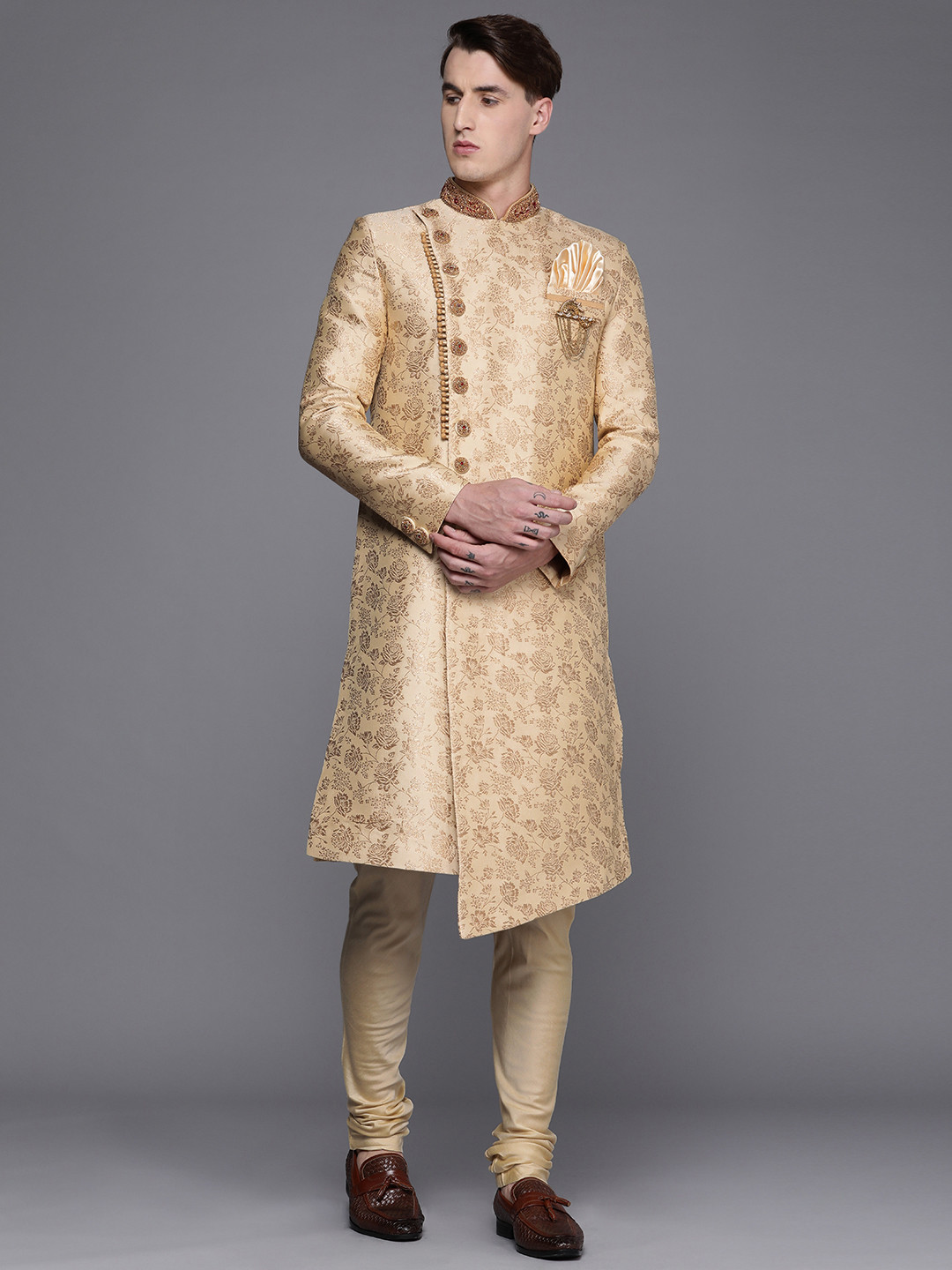Buy Manyavar Men Ethnic Motifs Sherwani Set - Sherwani for Men 19263196 ...