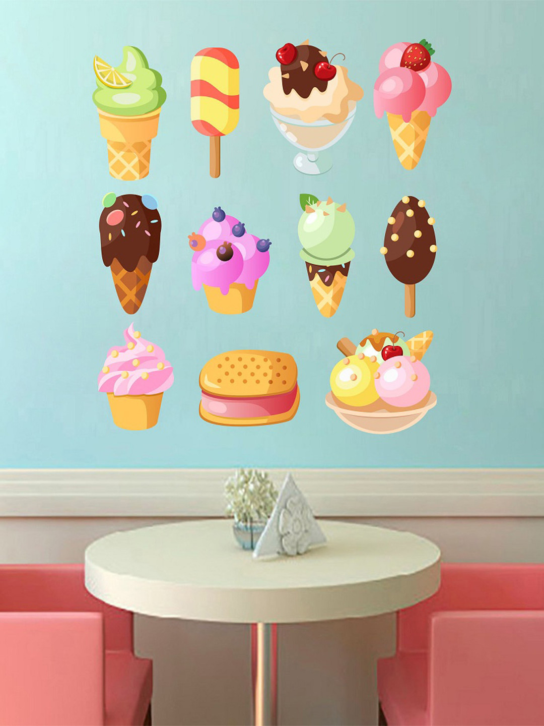 Buy WALLSTICK Pink Ice Cream Vinyl Wall Sticker - Decals And Stickers ...
