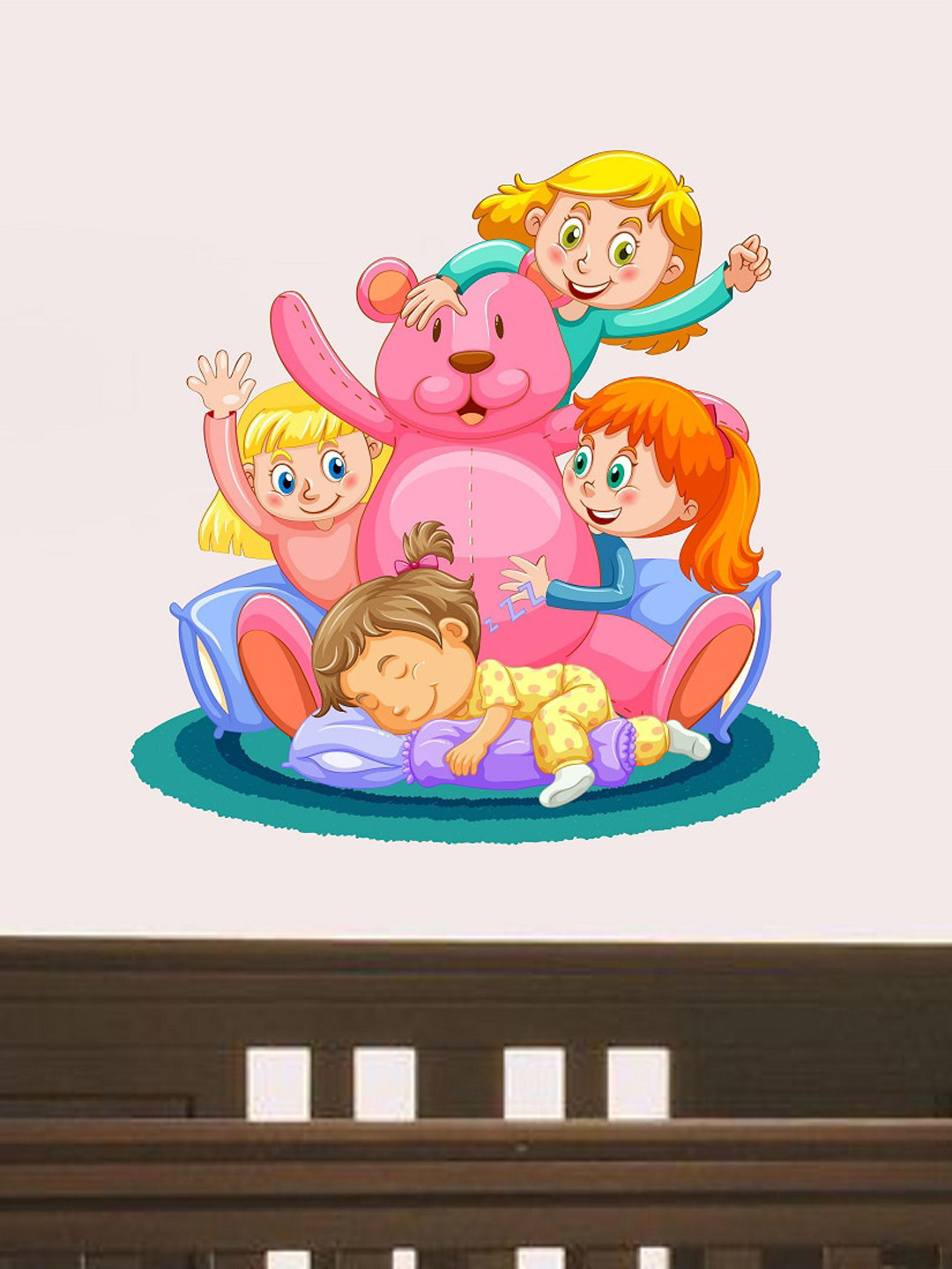 Buy WALLSTICK Pink Cute Doll Vinyl Wall Sticker - Decals And Stickers ...