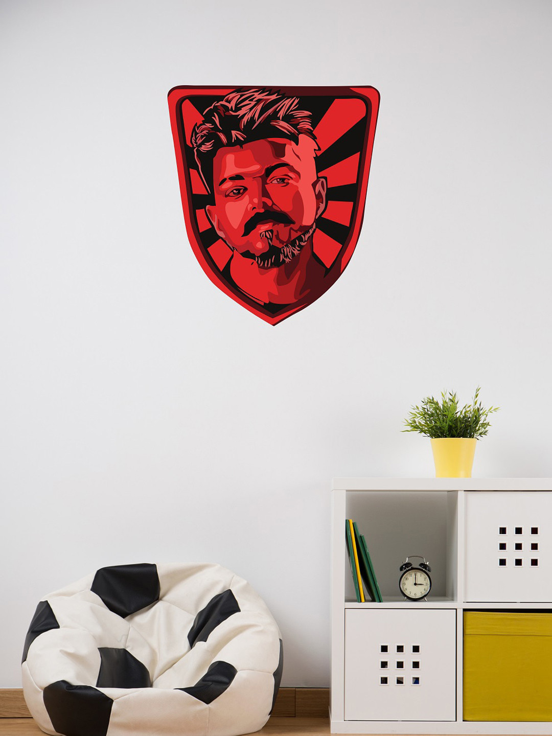 Buy WALLSTICK Red Thalapathy Vijay Vinyl Wall Sticker - Decals And ...
