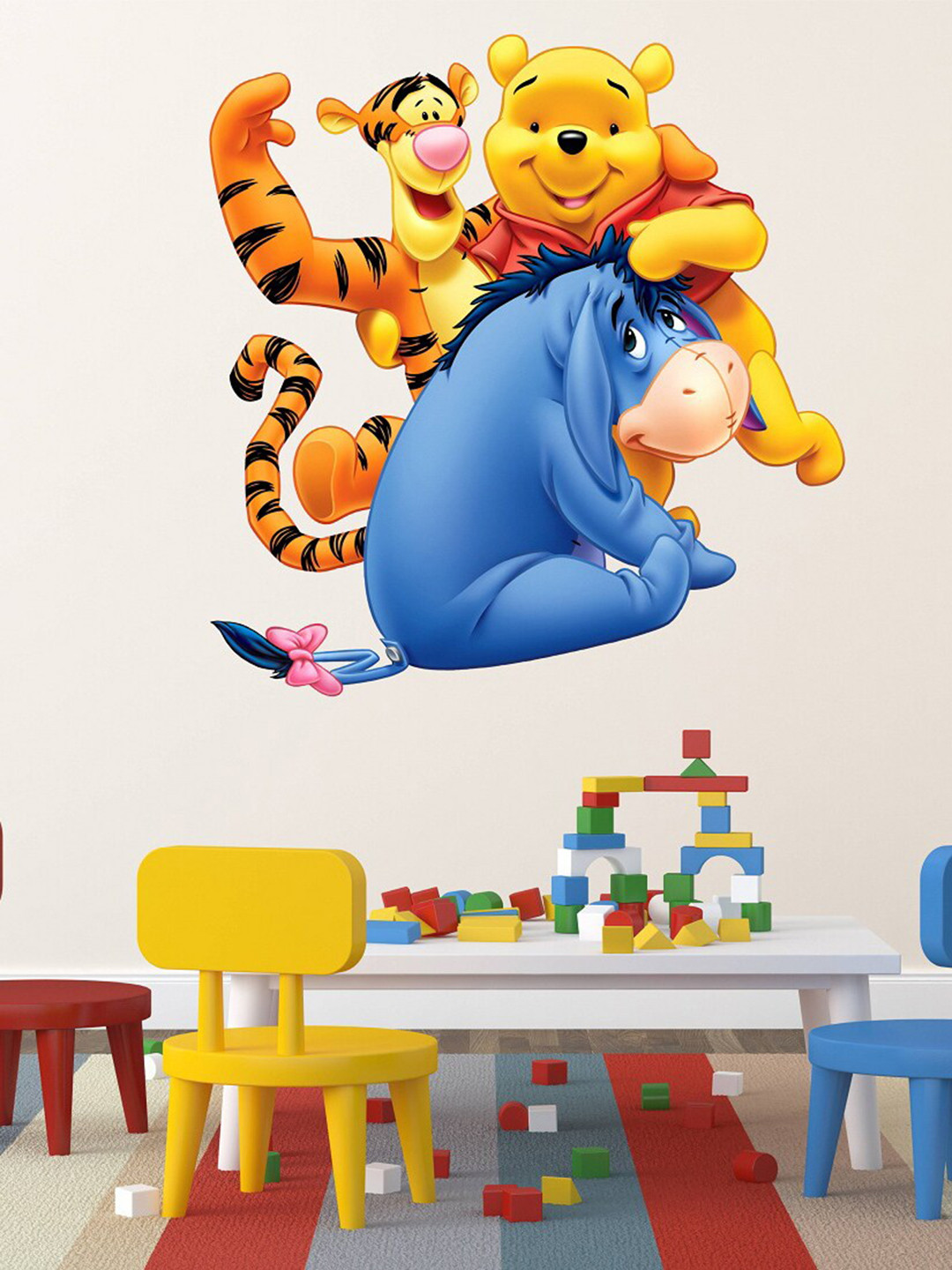 Buy WALLSTICK Blue & Yellow Pooh Cartoon Vinyl Wall Stickers - Decals ...