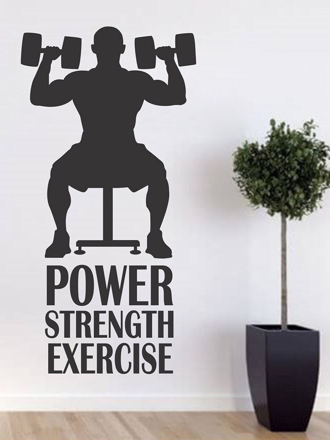 Buy WALLSTICK Black Power Of Strength Vinyl Wall Sticker - Decals And ...