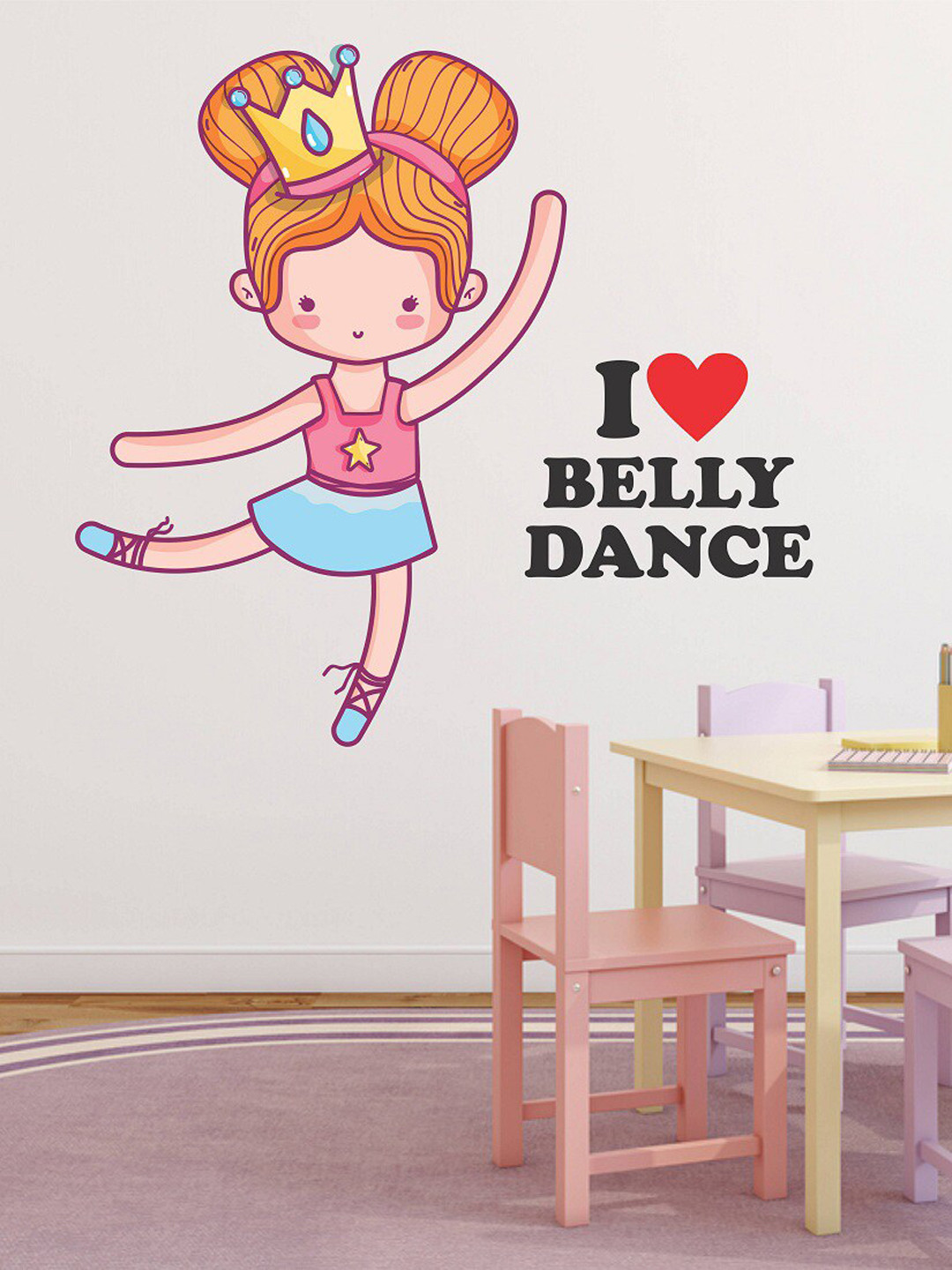 Buy WALLSTICK Pink & Brown I Love Belly Dance Vinyl Wallsticker ...