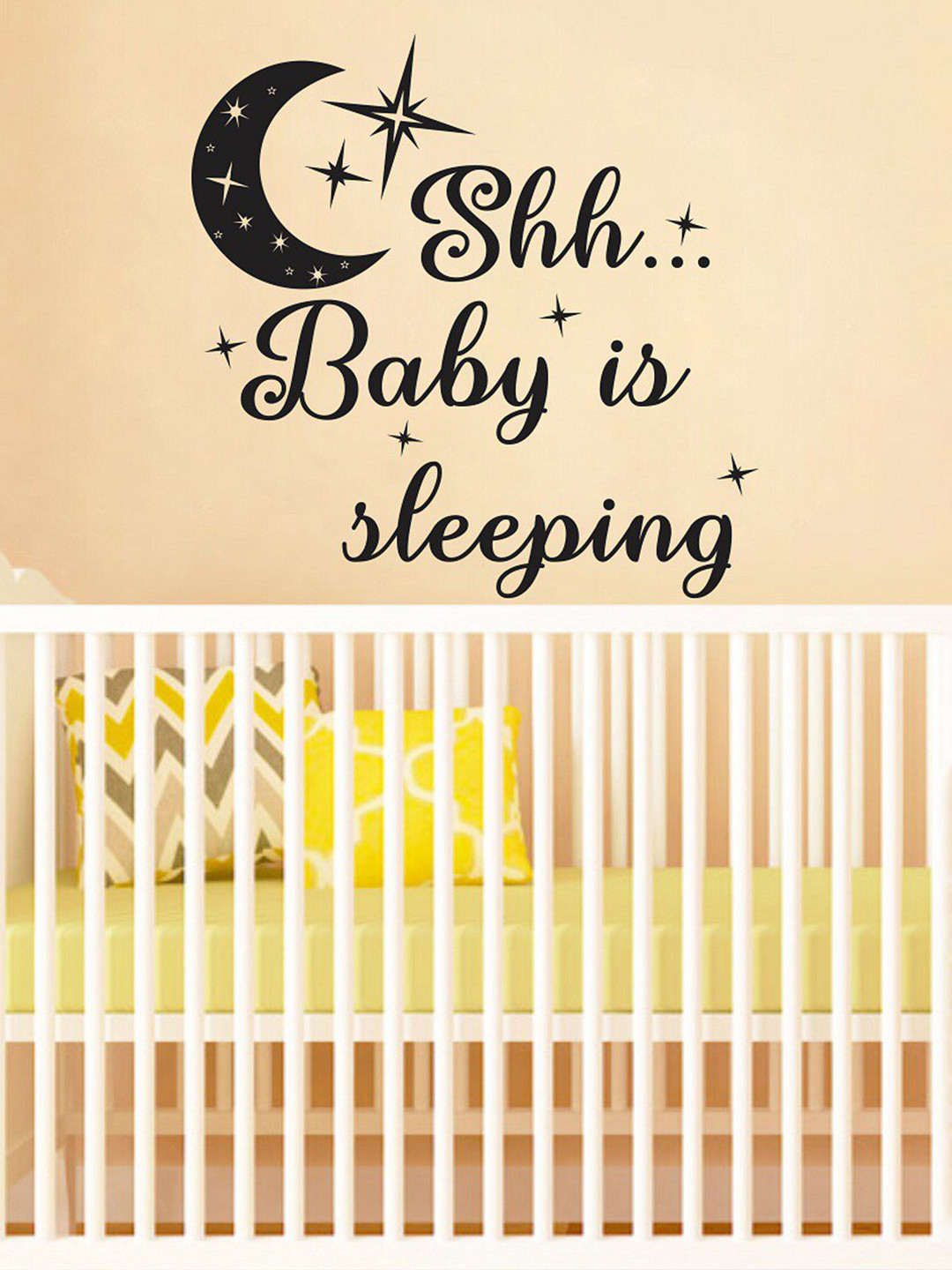 Buy WALLSTICK Black Printed Baby Is Sleeping Wallsticker - Decals And ...