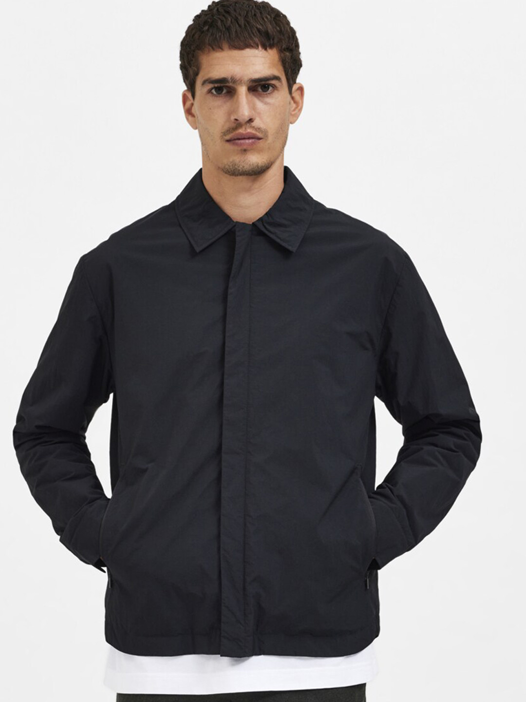 Buy SELECTED Men Black Crop Sporty Jacket - Jackets for Men 19265874 ...