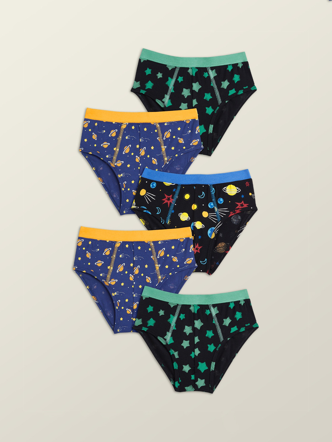 Buy XY Life Pack Of 5 Boys Printed Antibacterial Basic Briefs - Briefs ...