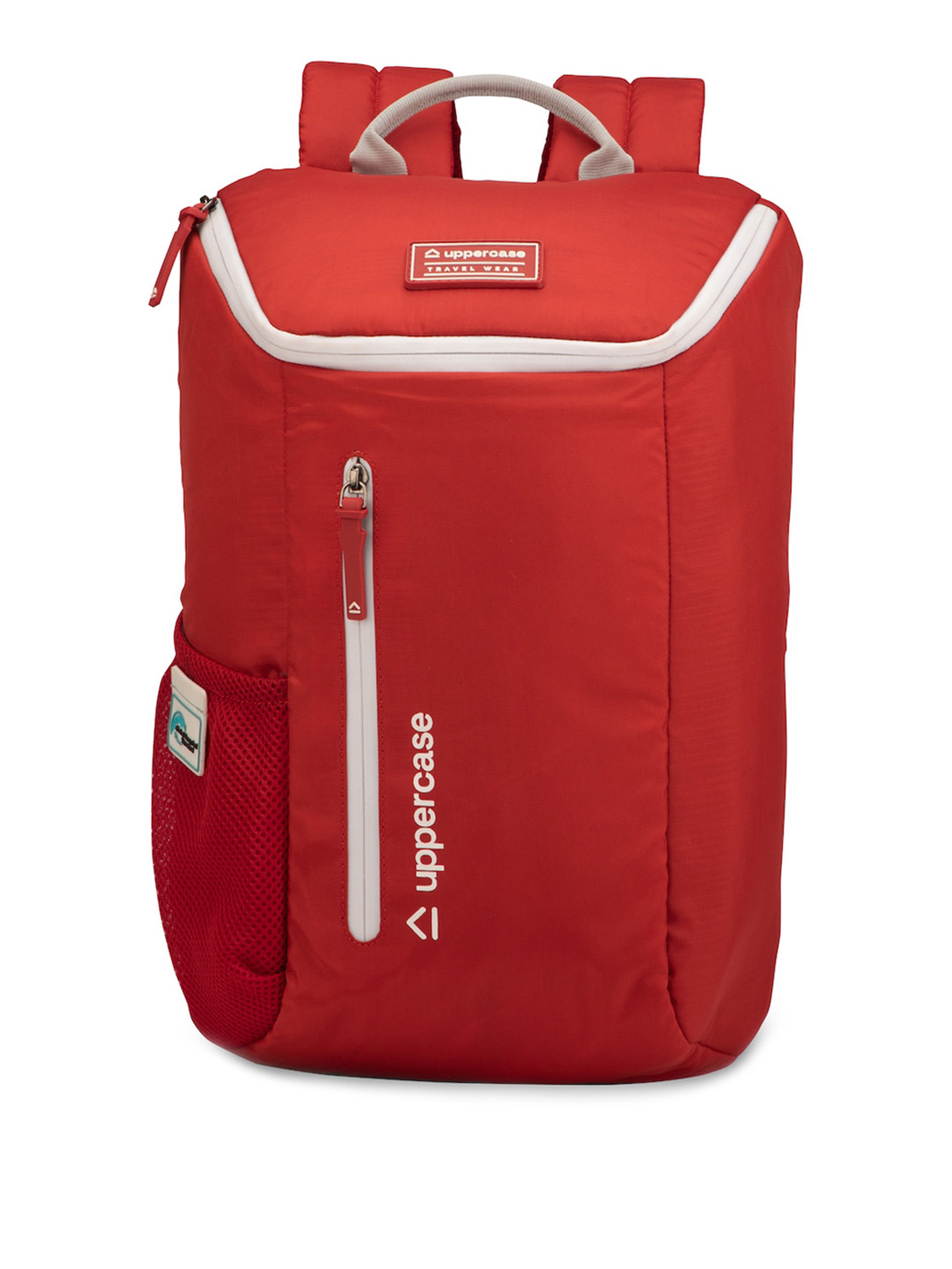 Buy Uppercase Unisex Red & Off White Laptop Sustainable Backpack ...