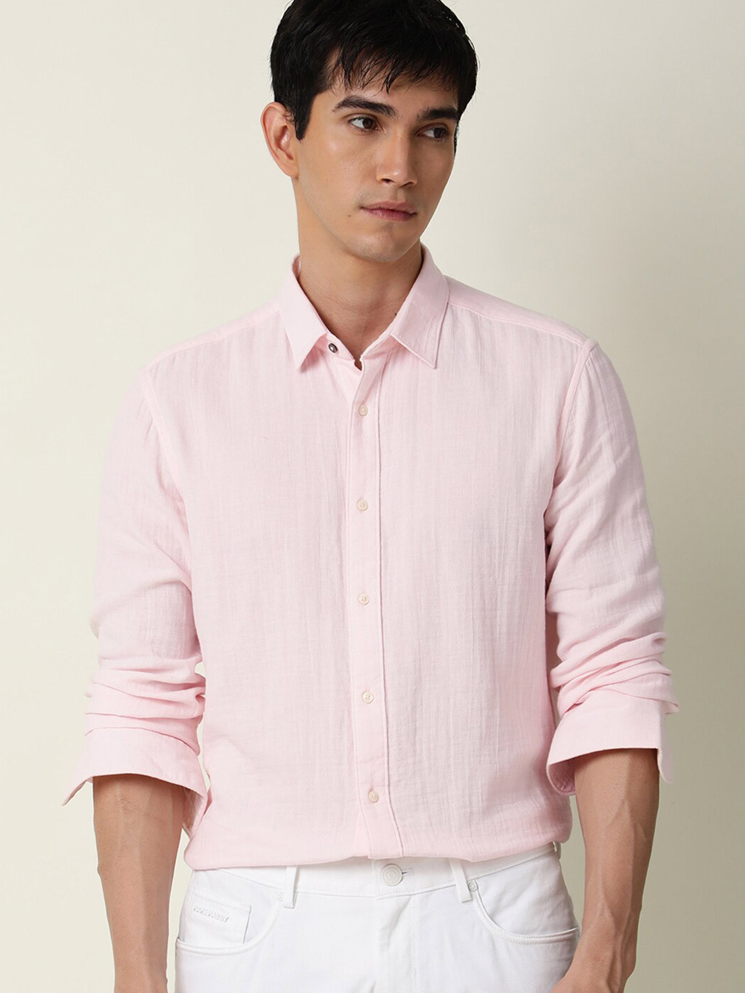 Buy RARE RABBIT Men Pink Solid Slim Fit Casual Shirt - Shirts for Men ...
