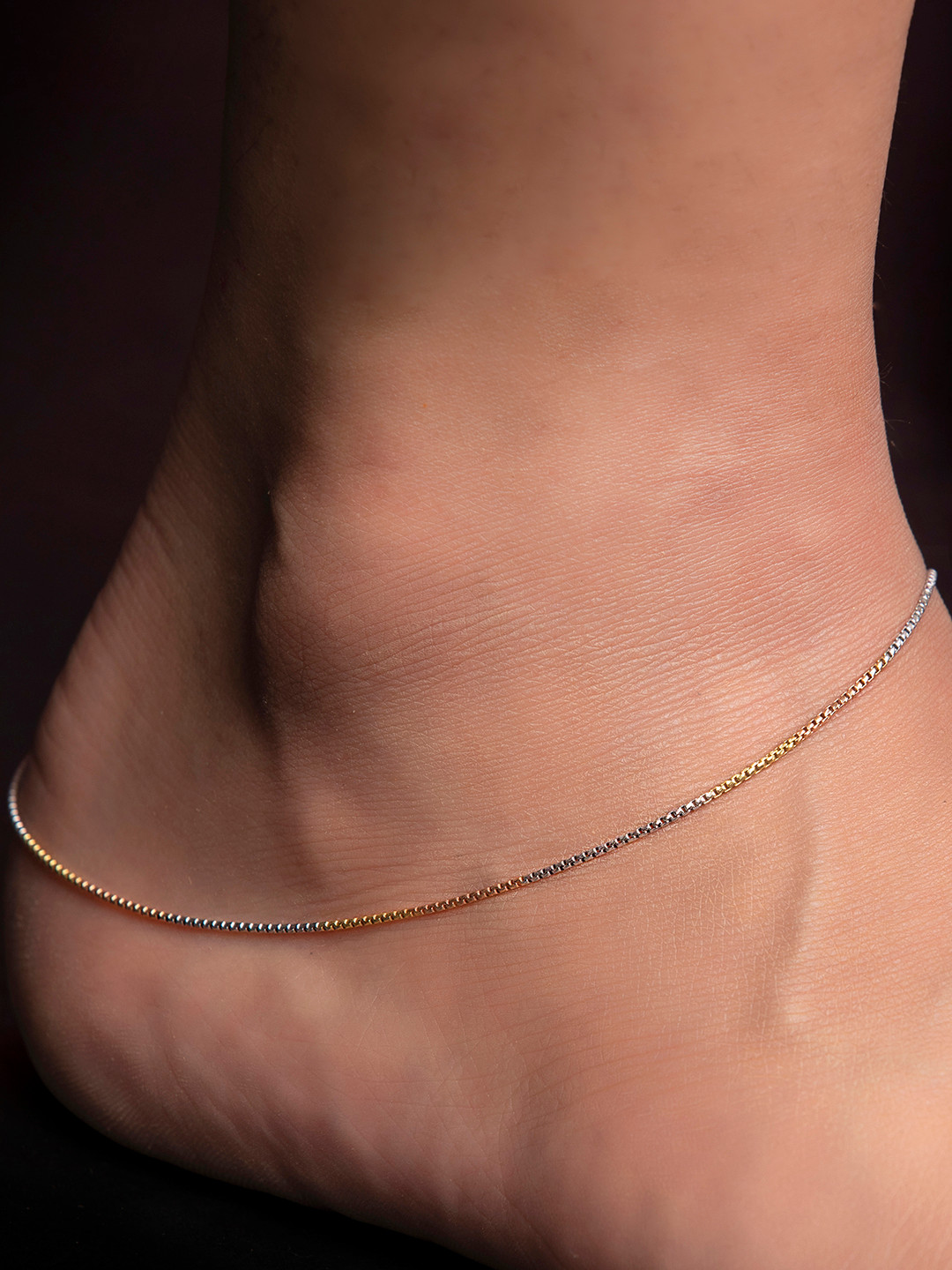 Buy Zavya Women Gold Toned & Rhodium Plated 925 Sterling Silver Anklets ...