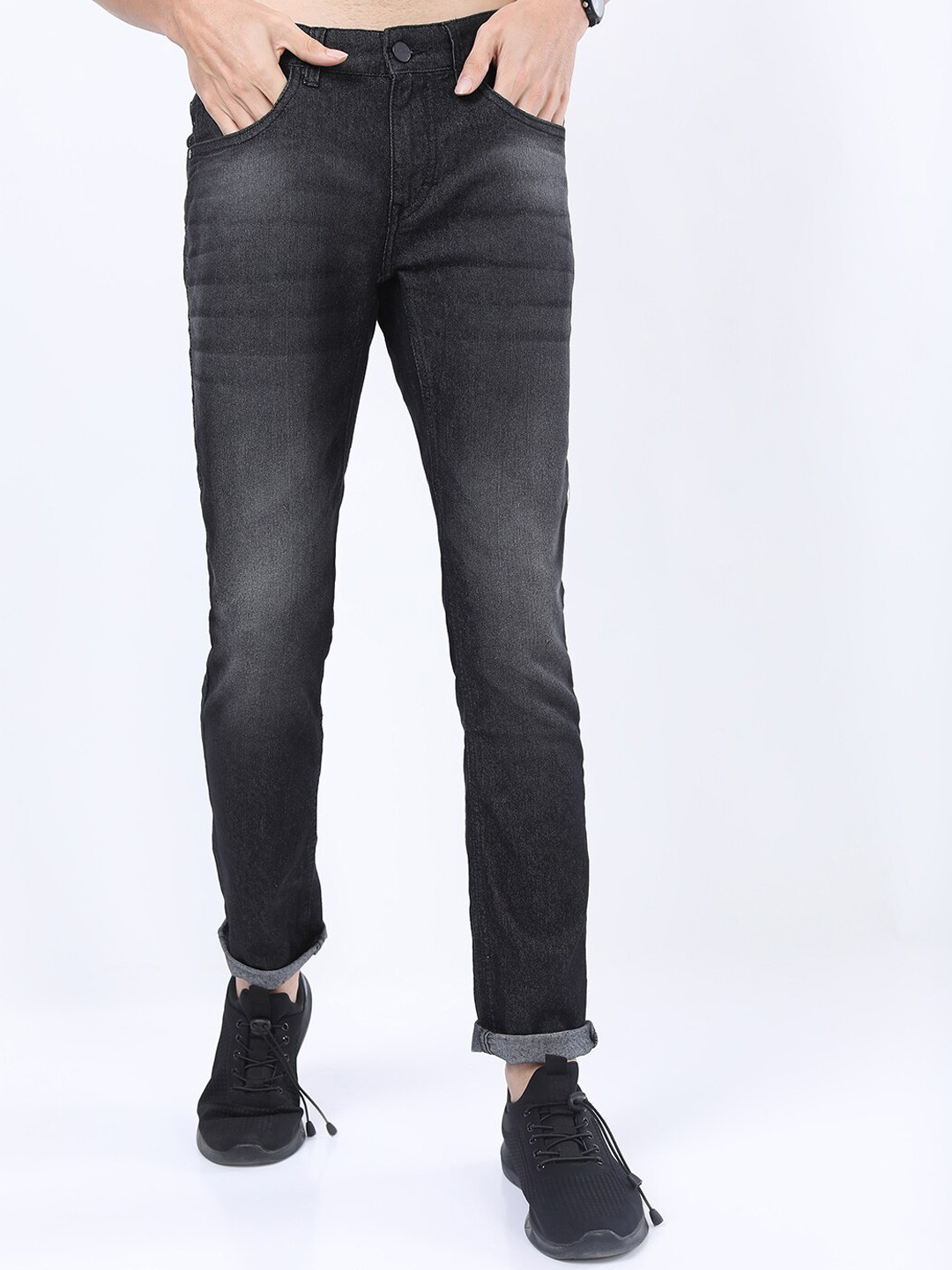 Buy KETCH Men Charcoal Slim Fit Light Fade Stretchable Jeans - Jeans ...