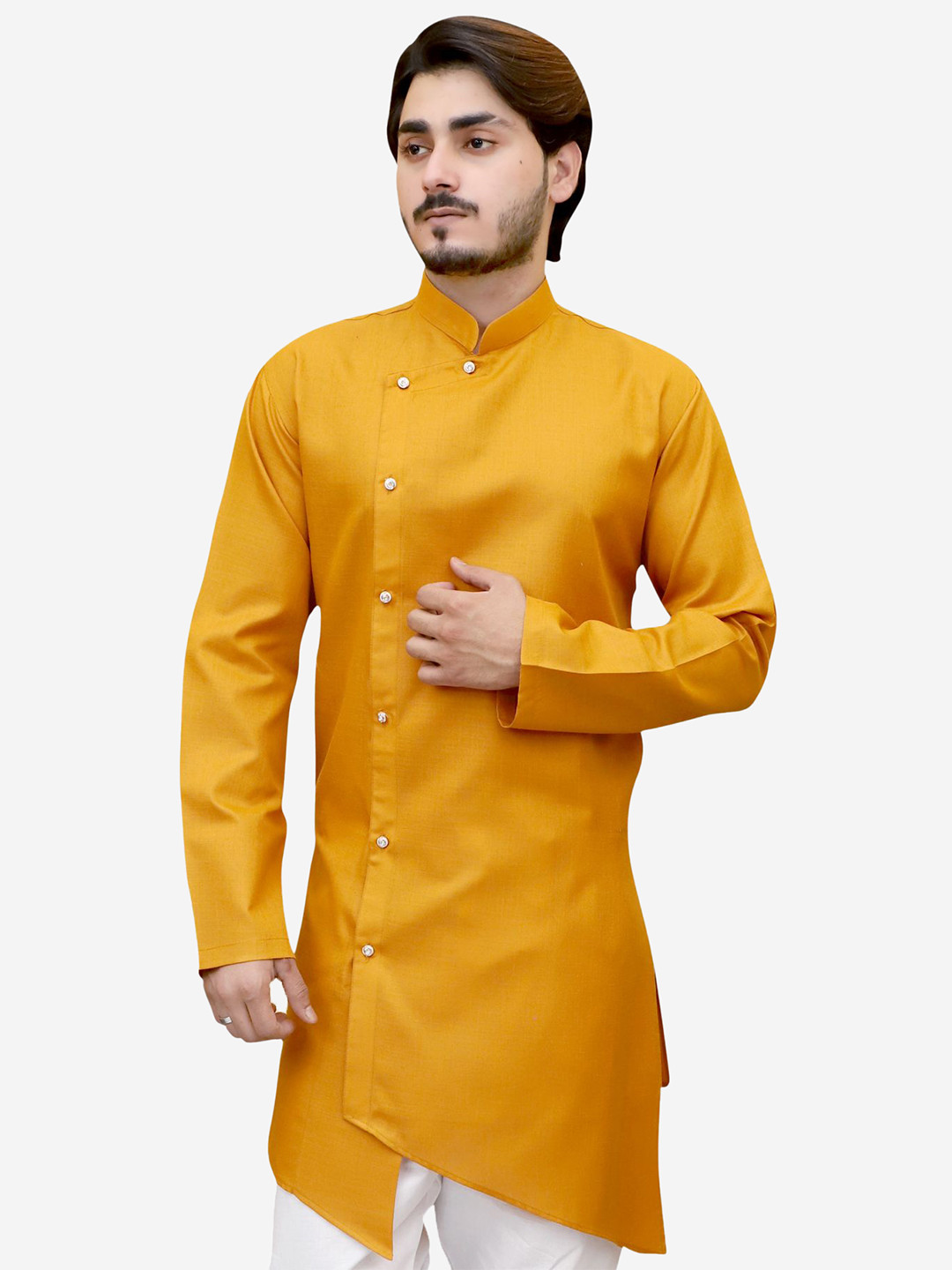 Buy Tibra Collection Men Mustard Yellow Kurta - Kurtas for Men 19293408 ...