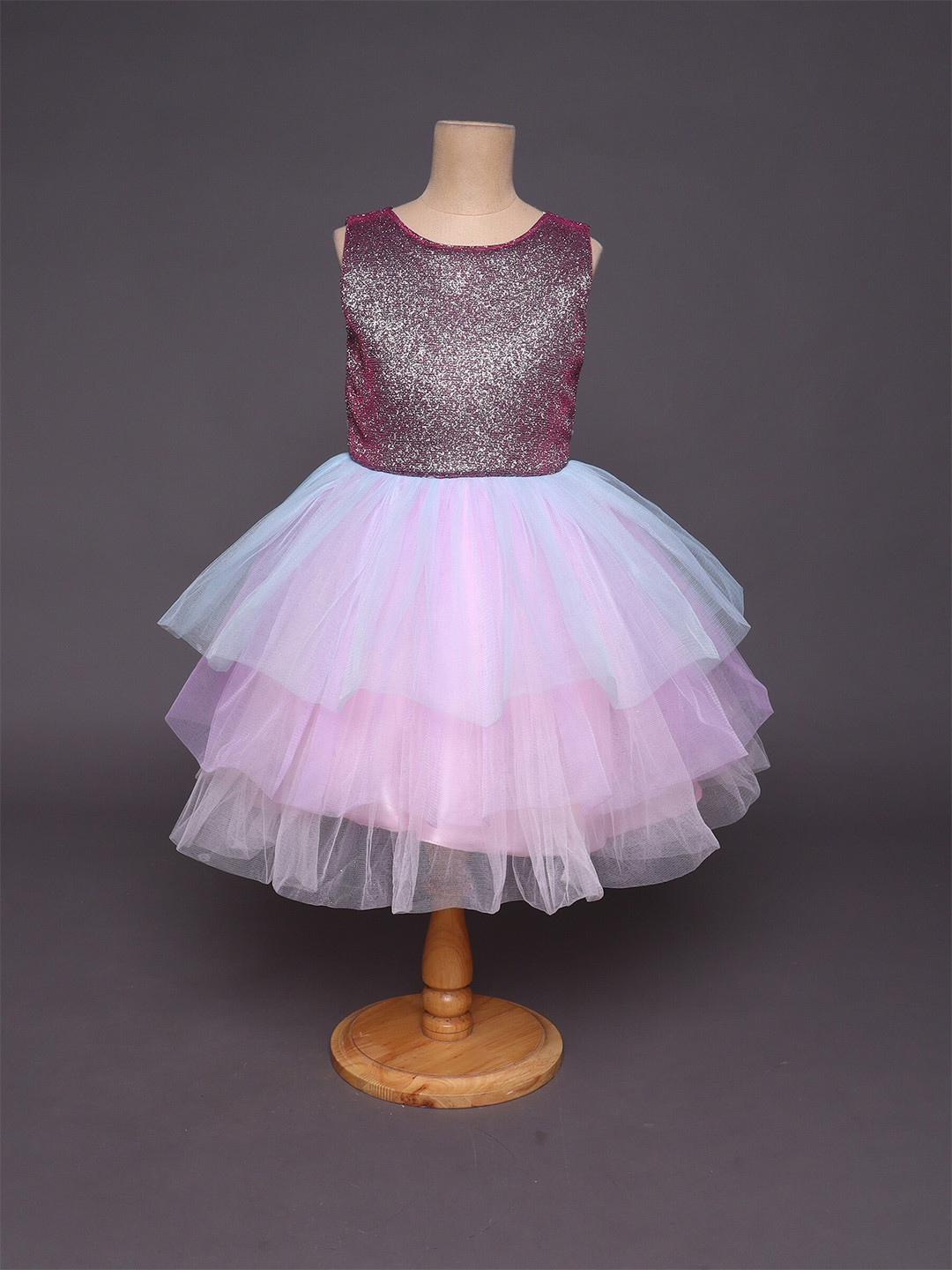 Buy The Magic Wand Purple Embellished Layered Dress - Dresses for Girls ...