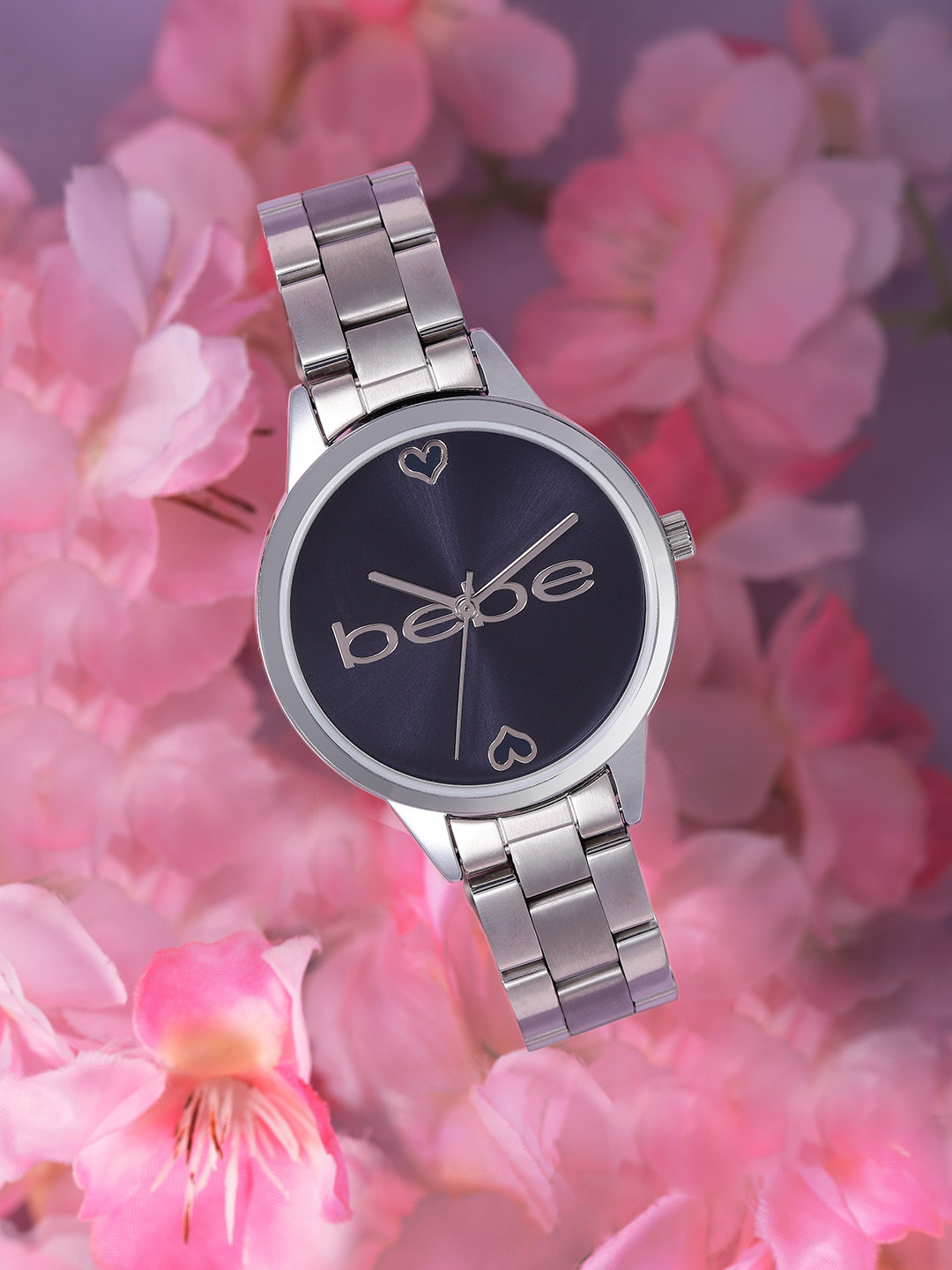 Buy Bebe Women Blue Dial & Steel Toned Straps Analogue Watch BB 10 03 ...