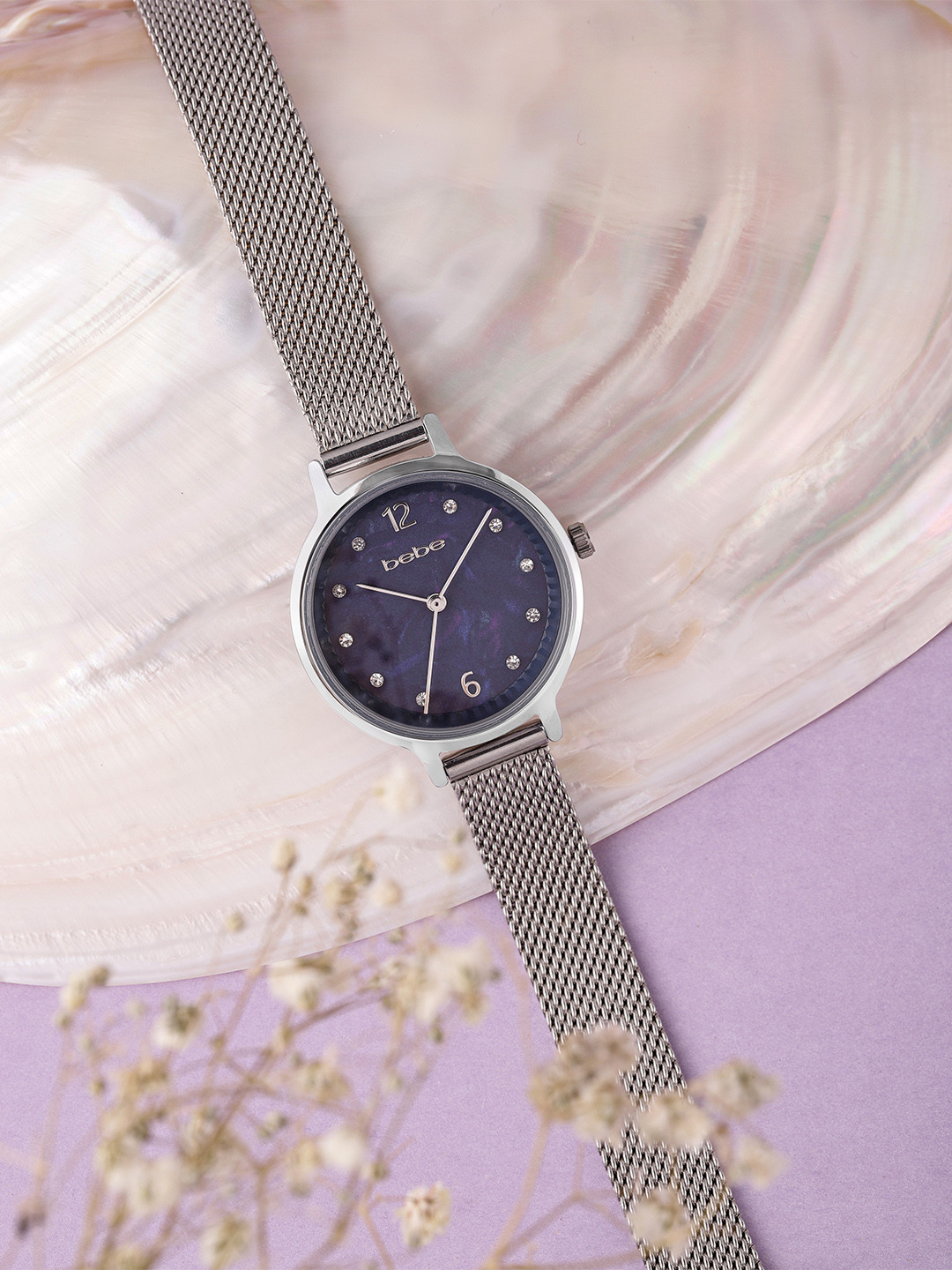 Buy Bebe Women Embellished Bracelet Style Analogue Watch BB 05 03 Steel ...