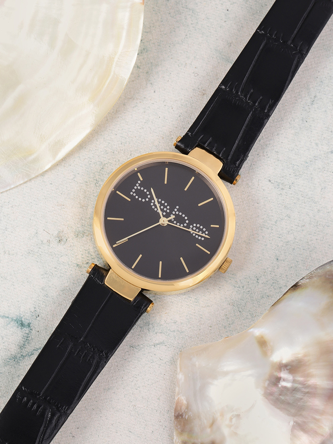 Buy Bebe Women Black Embellished Analogue Watch BB 09 01 - Watches for ...