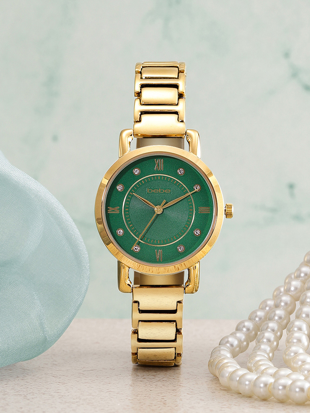 Buy Bebe Women Green Patterned Analogue Watch BB0303 - Watches for ...