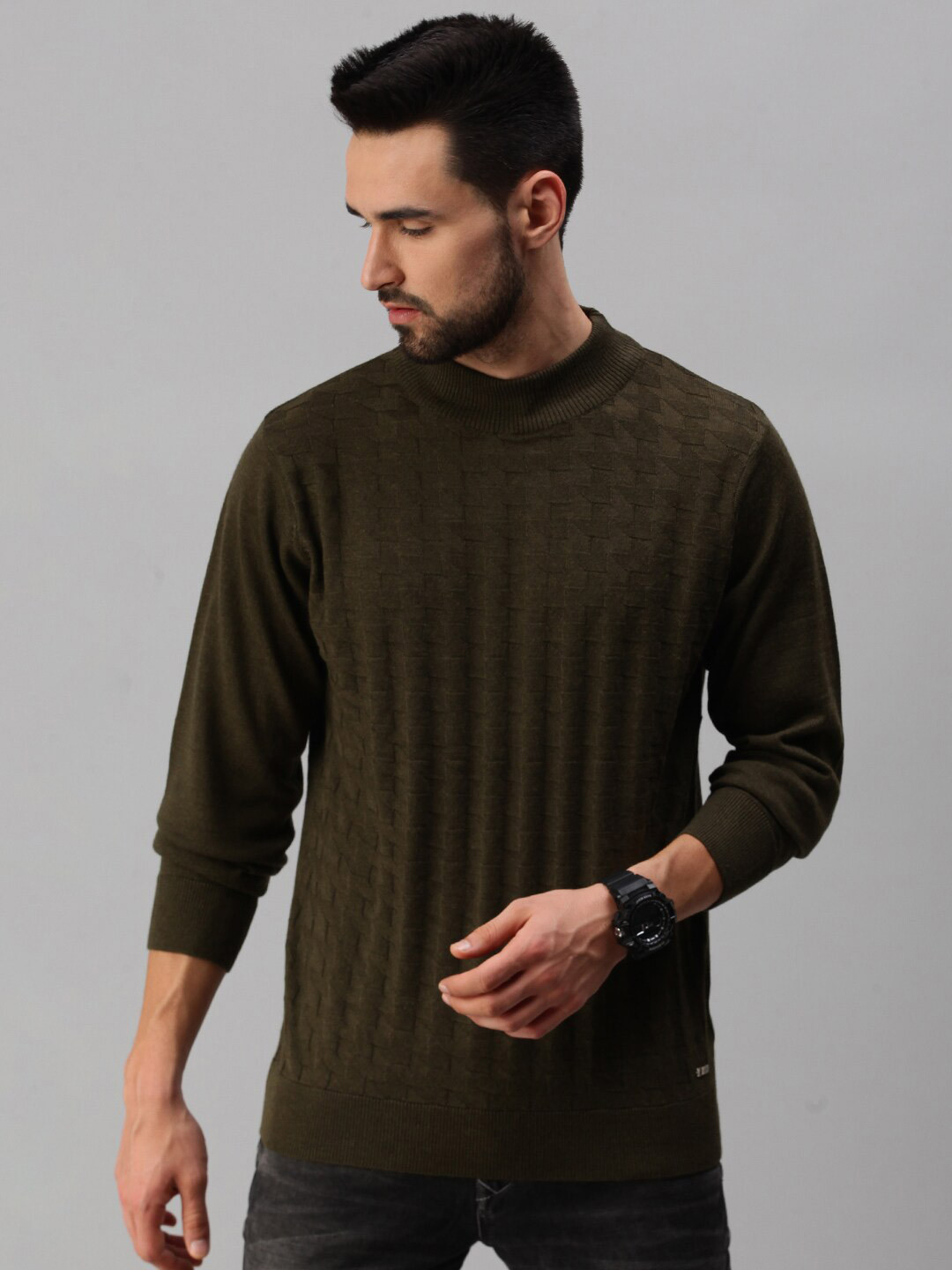 Buy 98 Degree North Men Olive Green Pullover - Sweaters for Men ...