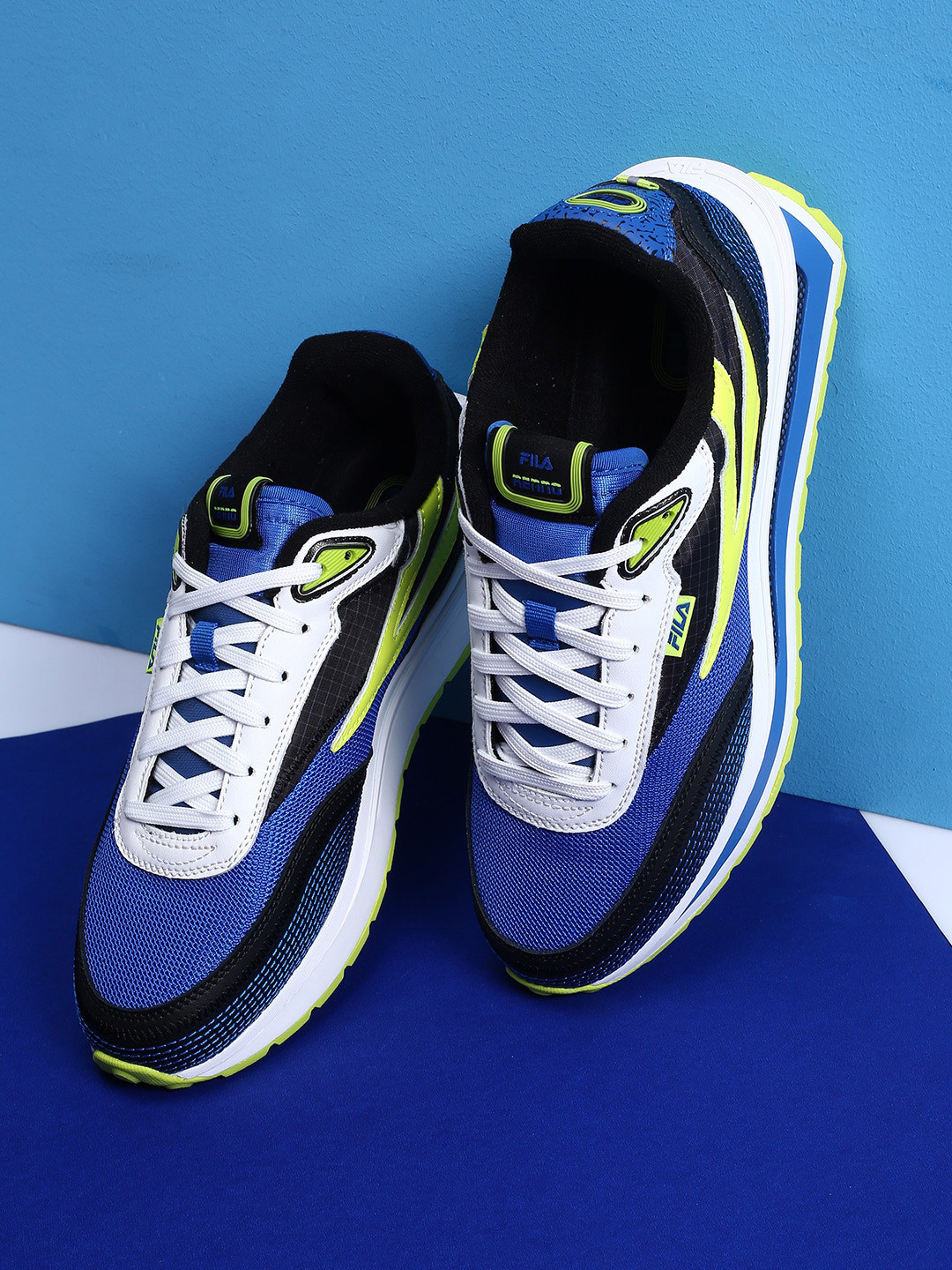 Buy FILA Men Blue Colourblocked PU RENNO Sneakers - Casual Shoes for ...