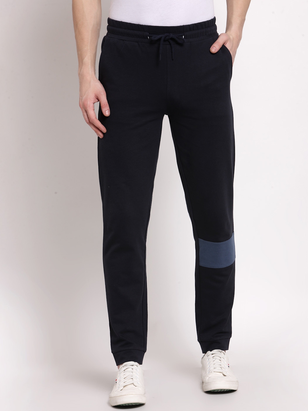Buy YOONOY Men Navy Blue & Blue Color Blocked Organic Cotton Joggers ... Buy YOONOY Men Navy Blue & Blue Color Blocked Organic Cotton Joggers ...