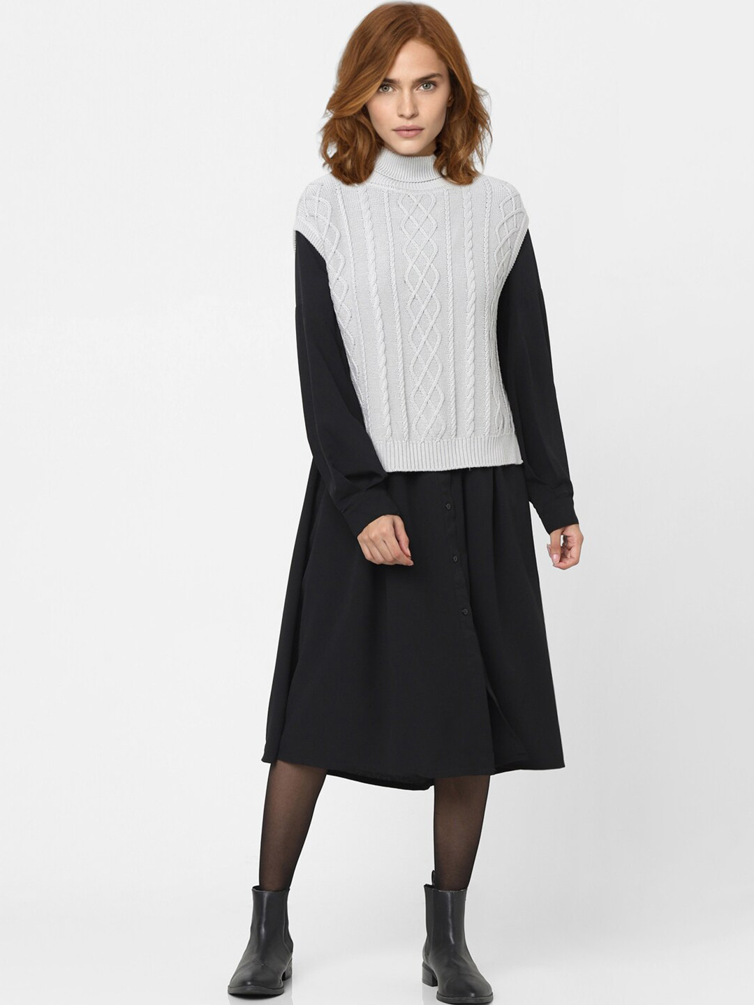 Buy Vero Moda Women Grey Sweater Vest - Sweaters for Women 19307702 ...