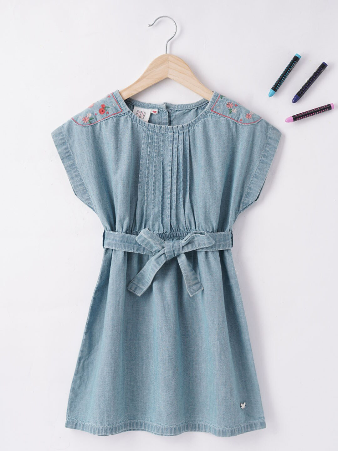 Buy Ed A Mamma Blue Dress - Dresses for Girls 19308242 | Myntra