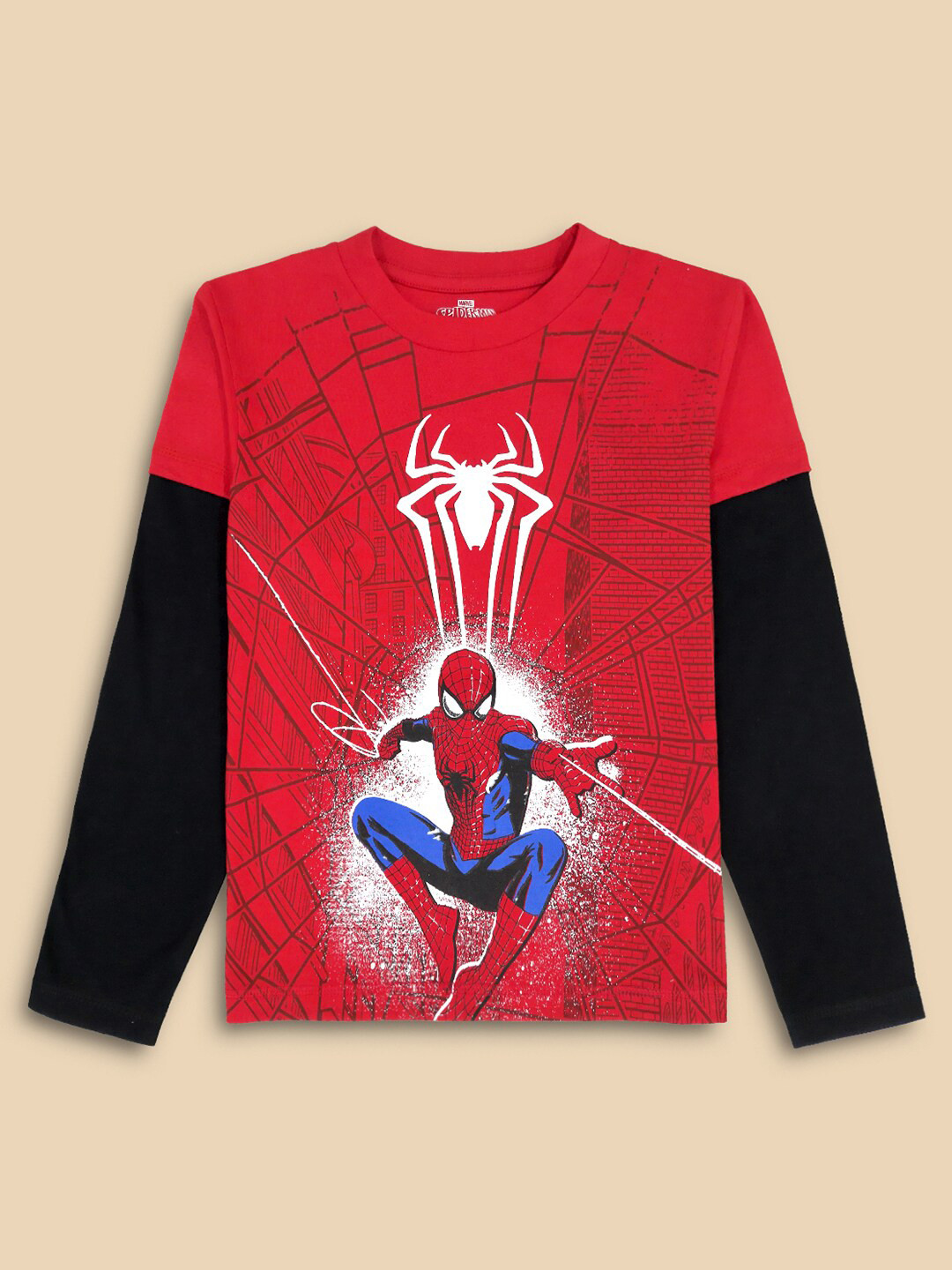 Buy Kids Ville Boys Red Spiderman Printed Cotton Tshirts - Tshirts for ...