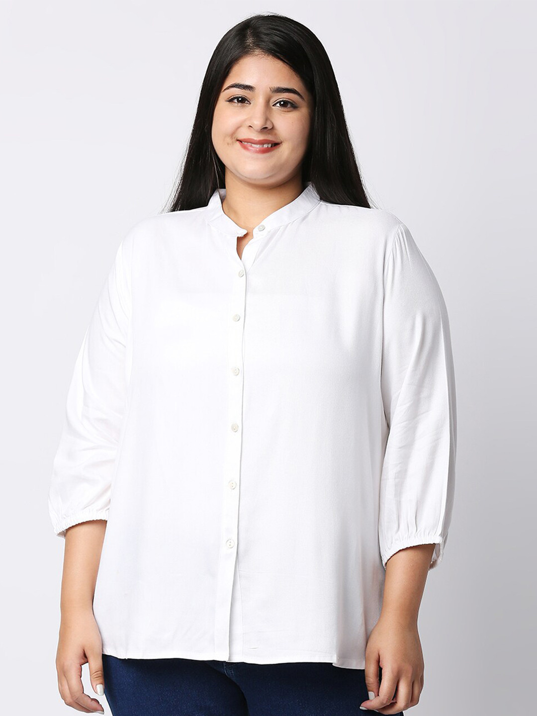 Buy Style Quotient Plus Size Women White Smart Formal Shirt - Shirts ...
