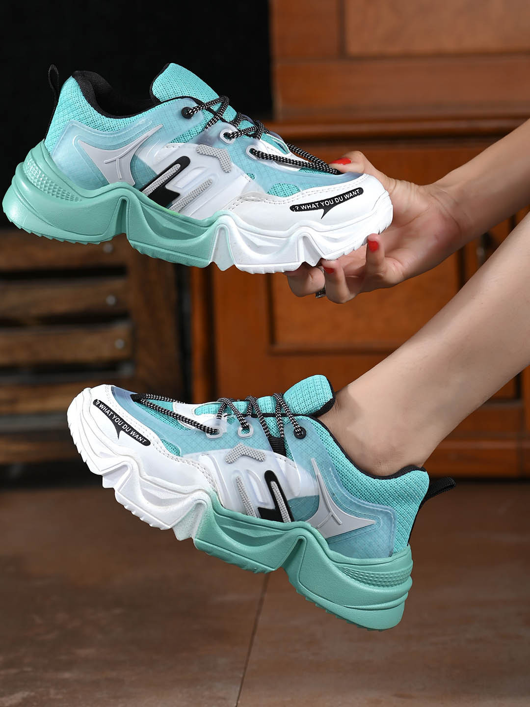 Buy AfroJack Women Green Colourblocked Sneakers - Casual Shoes for ...