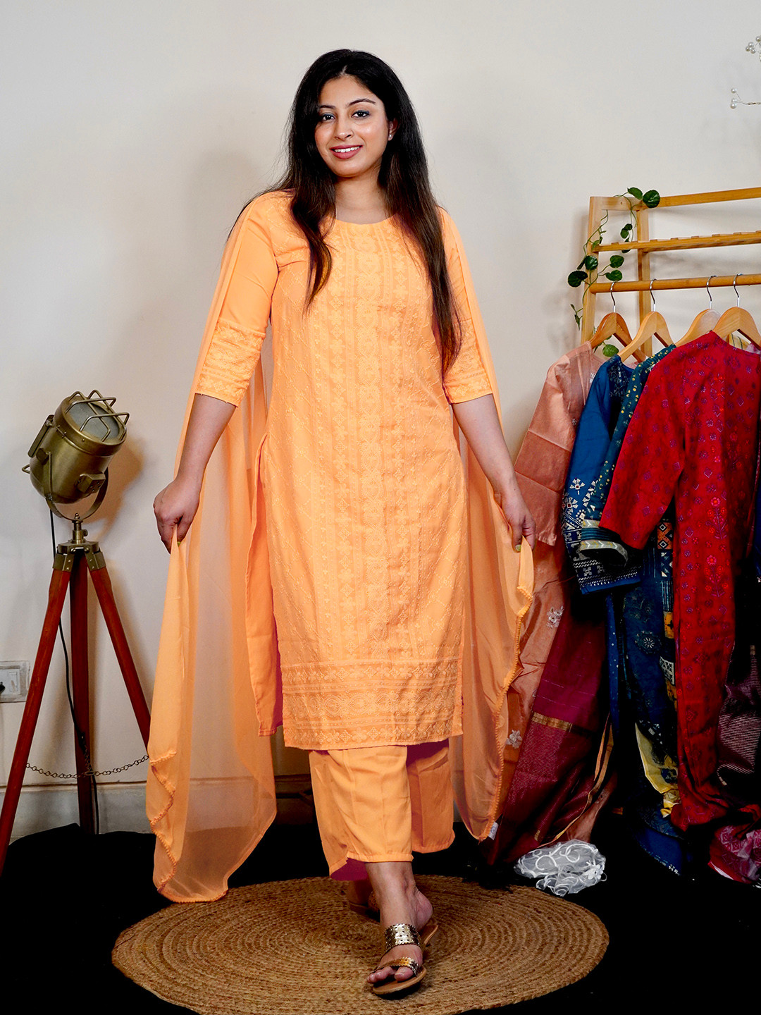Buy Vishudh Women Solid Polyester Kurta Set - Kurta Sets for Women ...