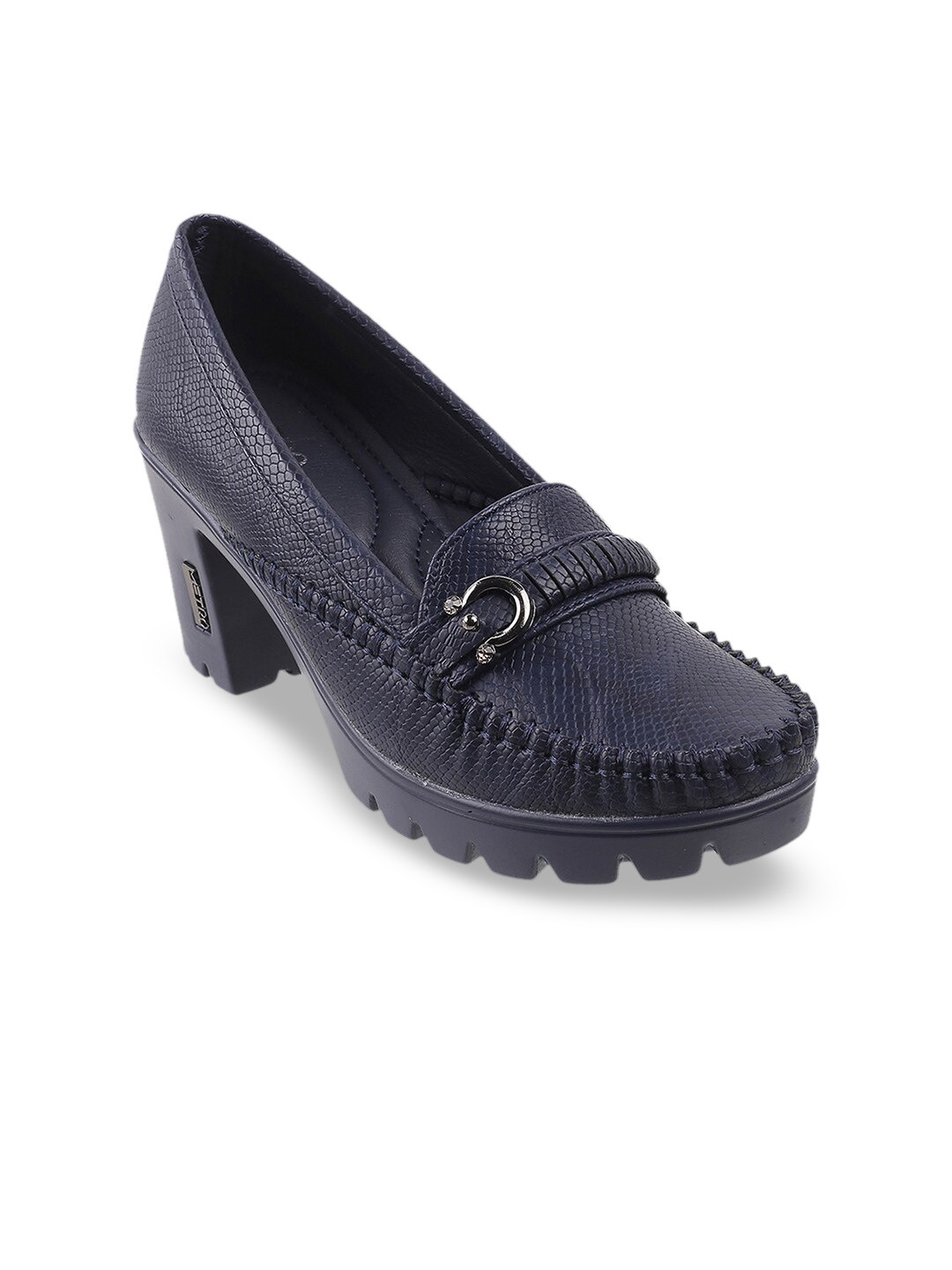 Buy Metro Blue Embellished Block Pumps - Heels for Women 19322658 | Myntra