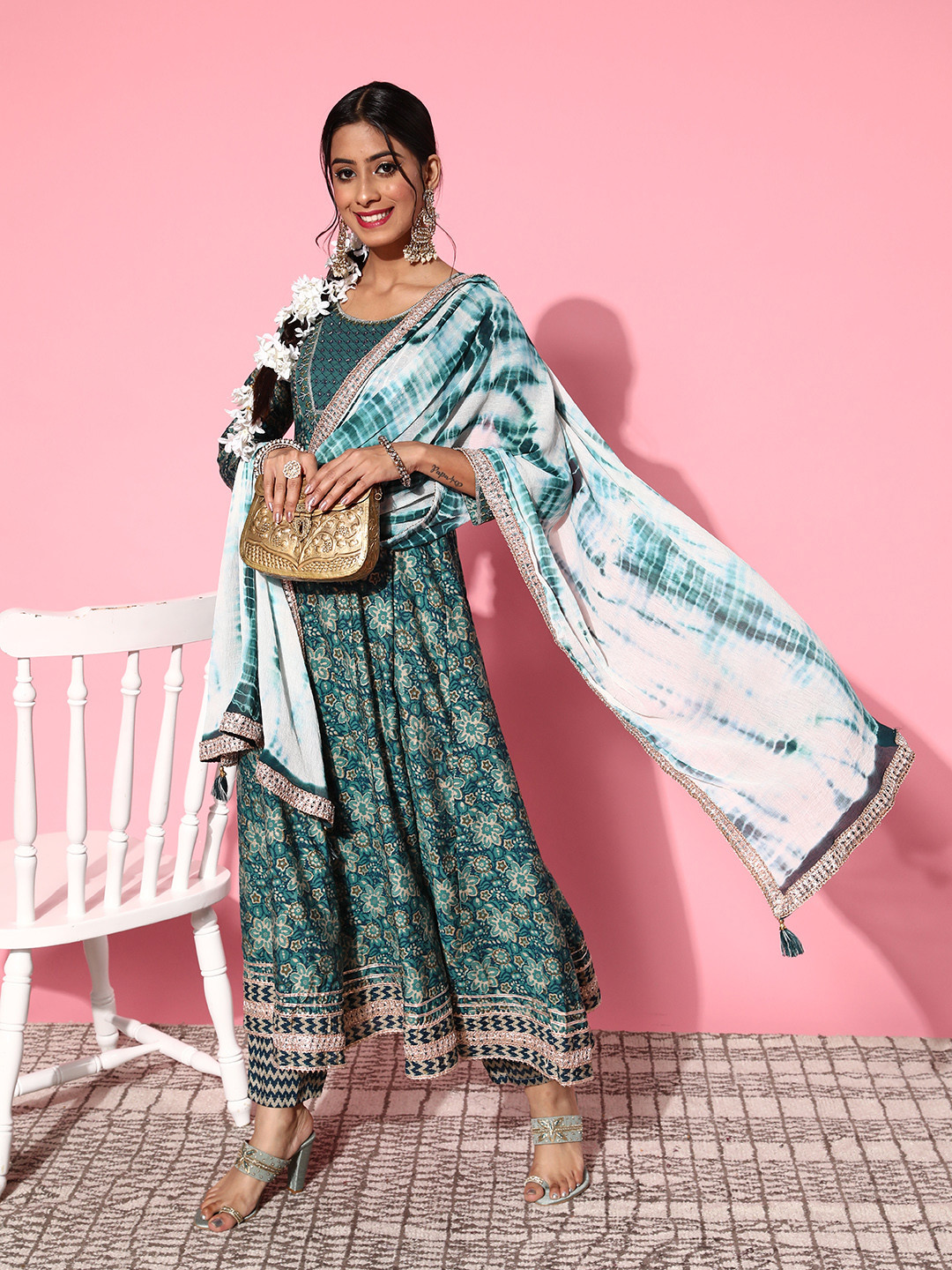 Buy ZOLA Women Floral Polyester Volume Control Kurta Set - Kurta Sets ...