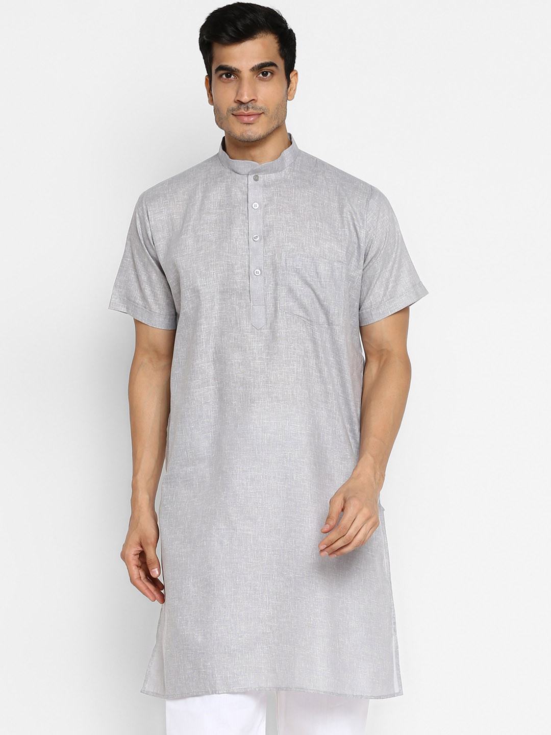Buy ROYAL KURTA Men Grey Solid Kurta Set - Kurta Sets for Men 19329404 ...