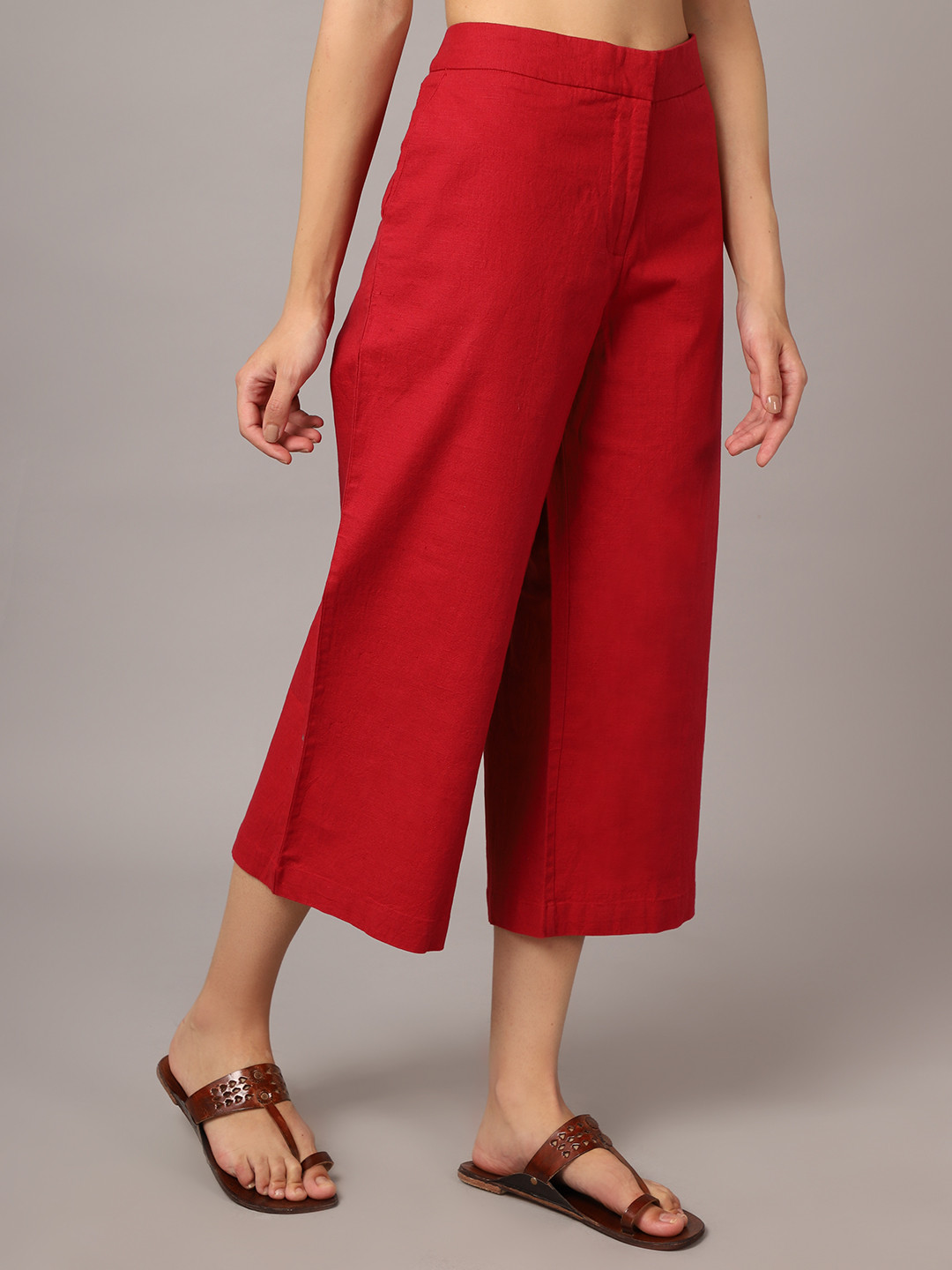 Buy Crozo By Cantabil Women Red Trousers - Trousers for Women 19331358 ...