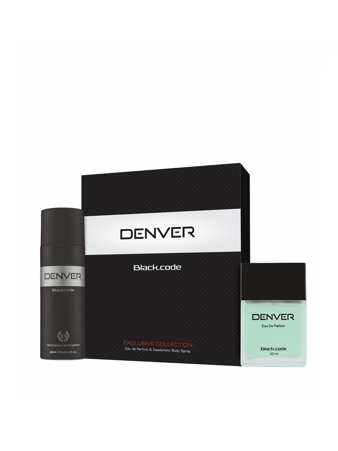 Buy Denver Men Set Of Black Code Eau De Parfum 60 Ml & Deodorant Body ...