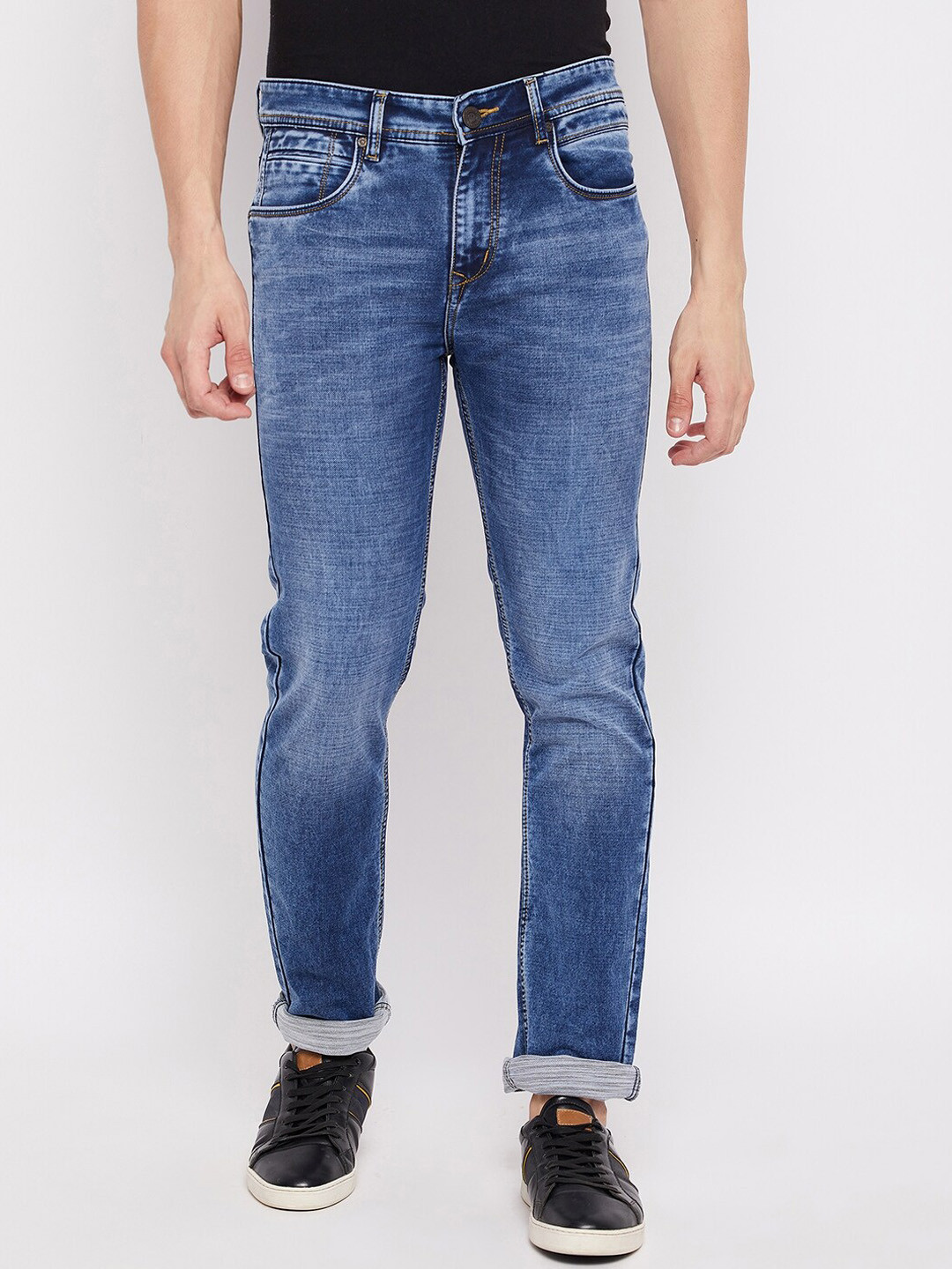Buy Duke Men Blue Slim Fit Heavy Fade Stretchable Jeans - Jeans for Men ...
