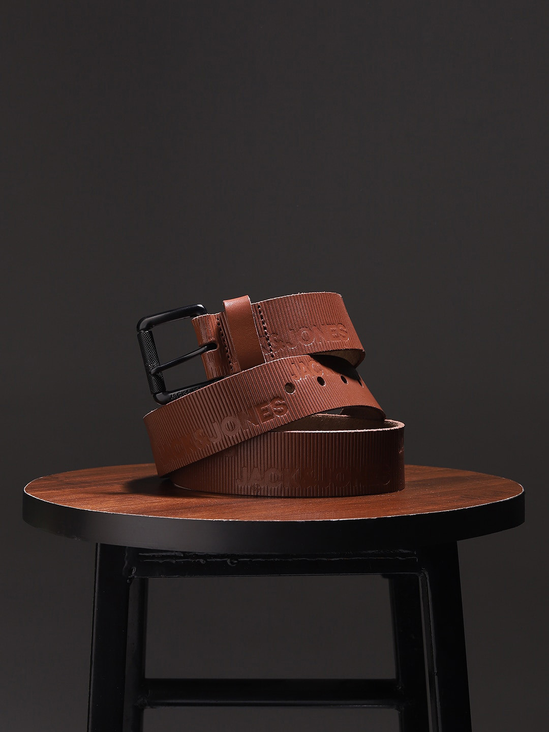 Buy Jack & Jones Men Brown Textured Formal Belt - Belts for Men ...