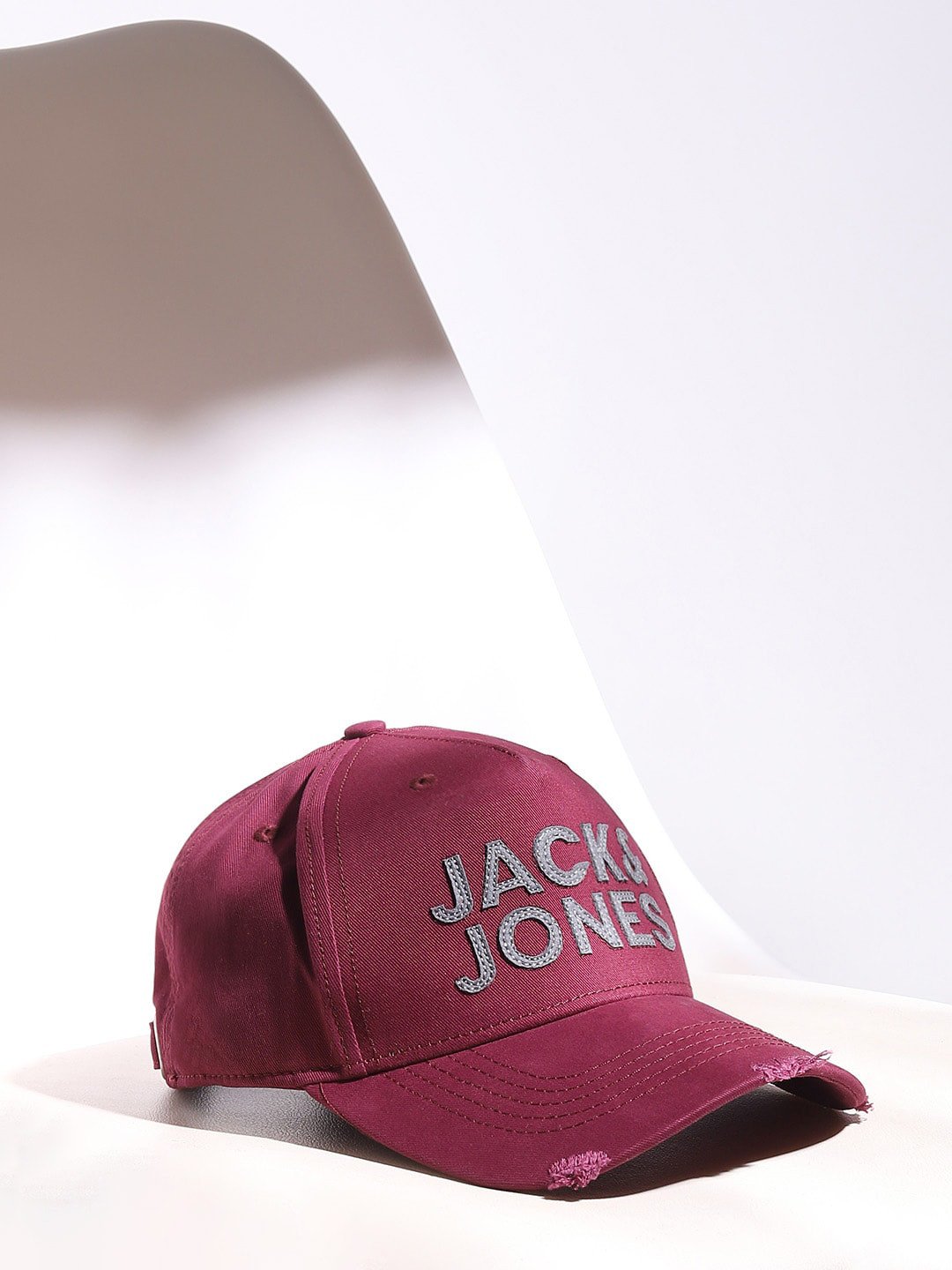 Buy Jack & Jones Men Maroon Brand Logo Embroidered Baseball Cap - Caps ...