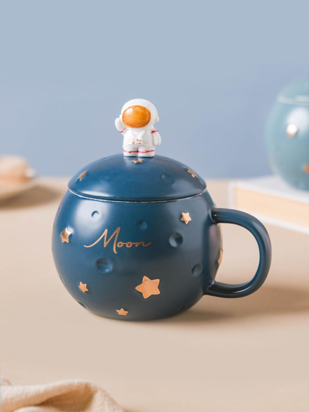 Buy Nestasia Blue Printed Textured Astronaut Ceramic Glossy Cup With ...