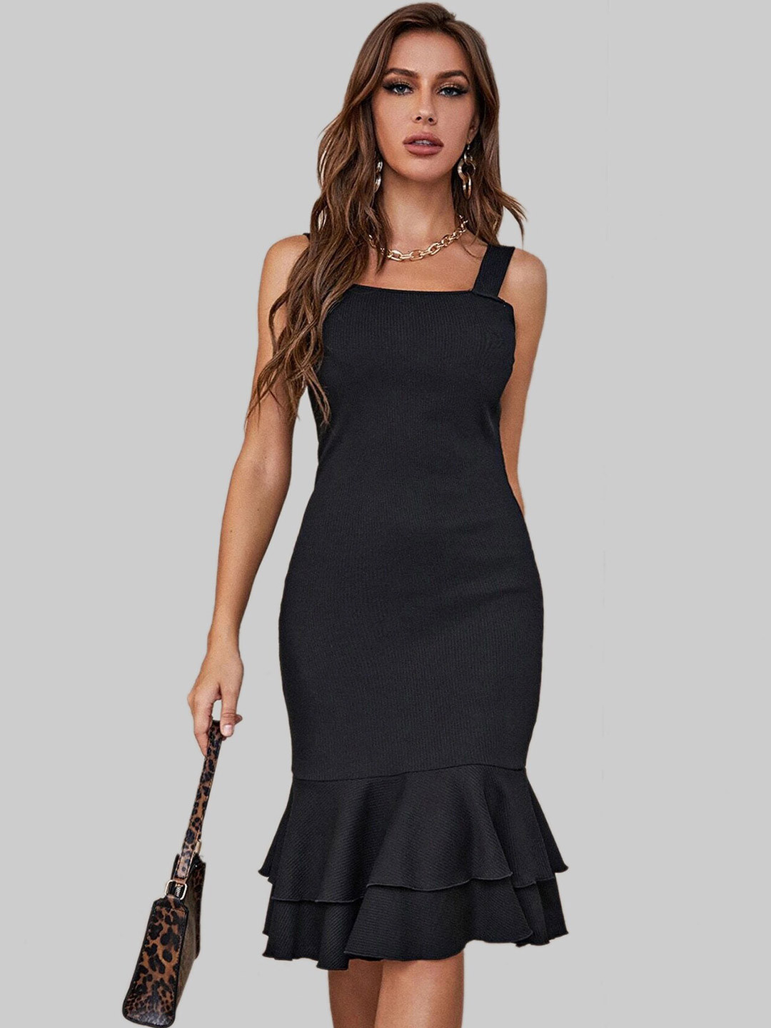 Buy RARE Black Solid Sheath Dress - Dresses for Women 19340070 | Myntra