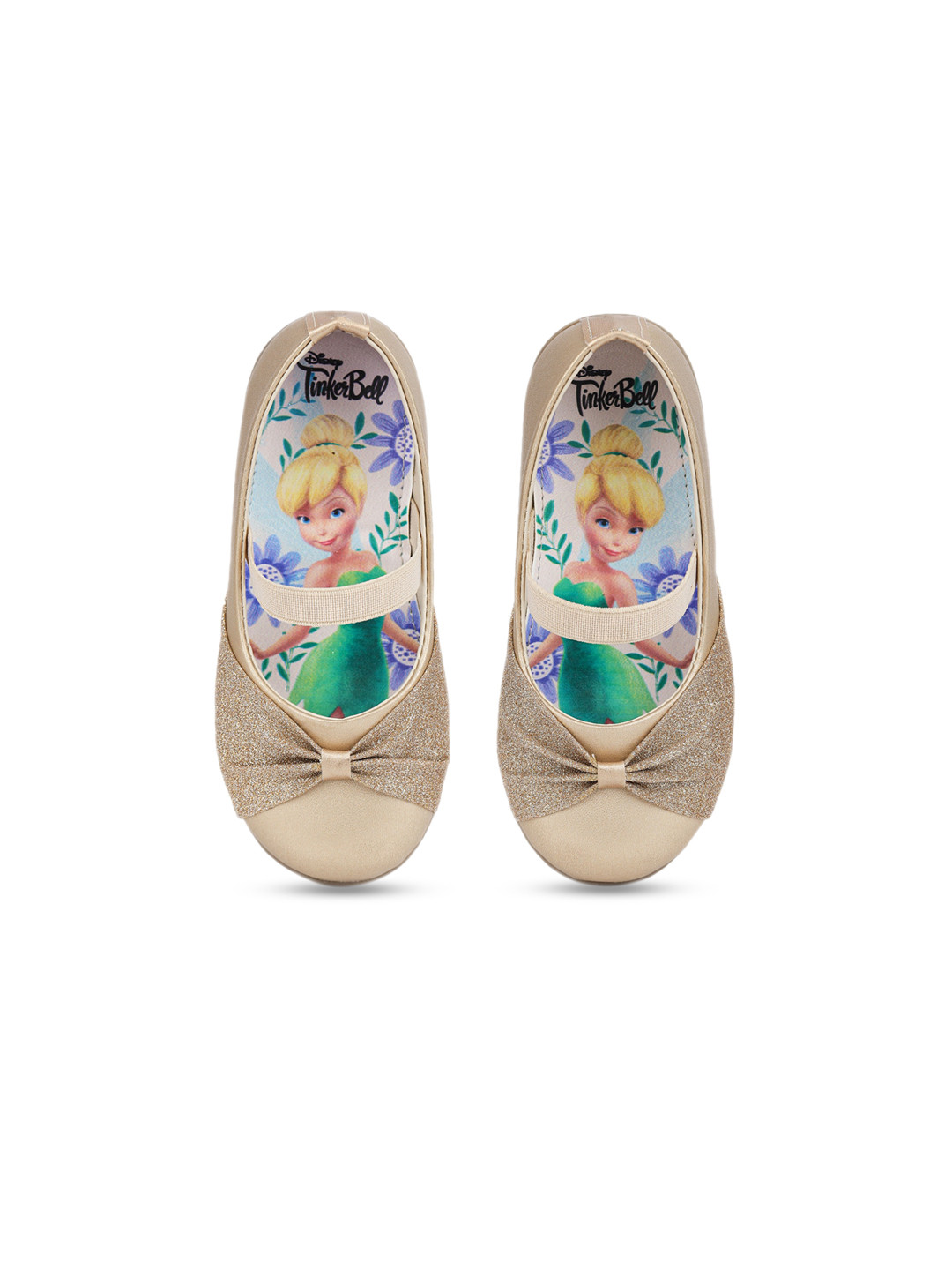 Buy Toothless Girls Gold Tinker Bell Printed Bows Ballerinas Flats ...