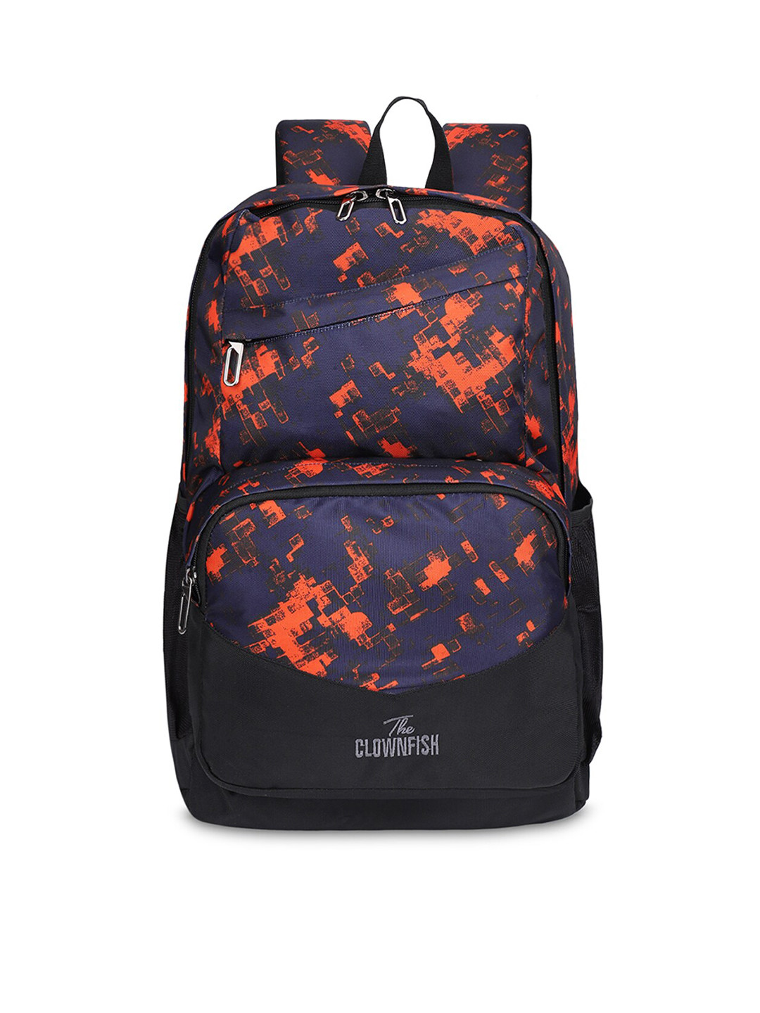 Buy THE CLOWNFISH Unisex Orange & Navy Blue Laptop Travel Backpack ...