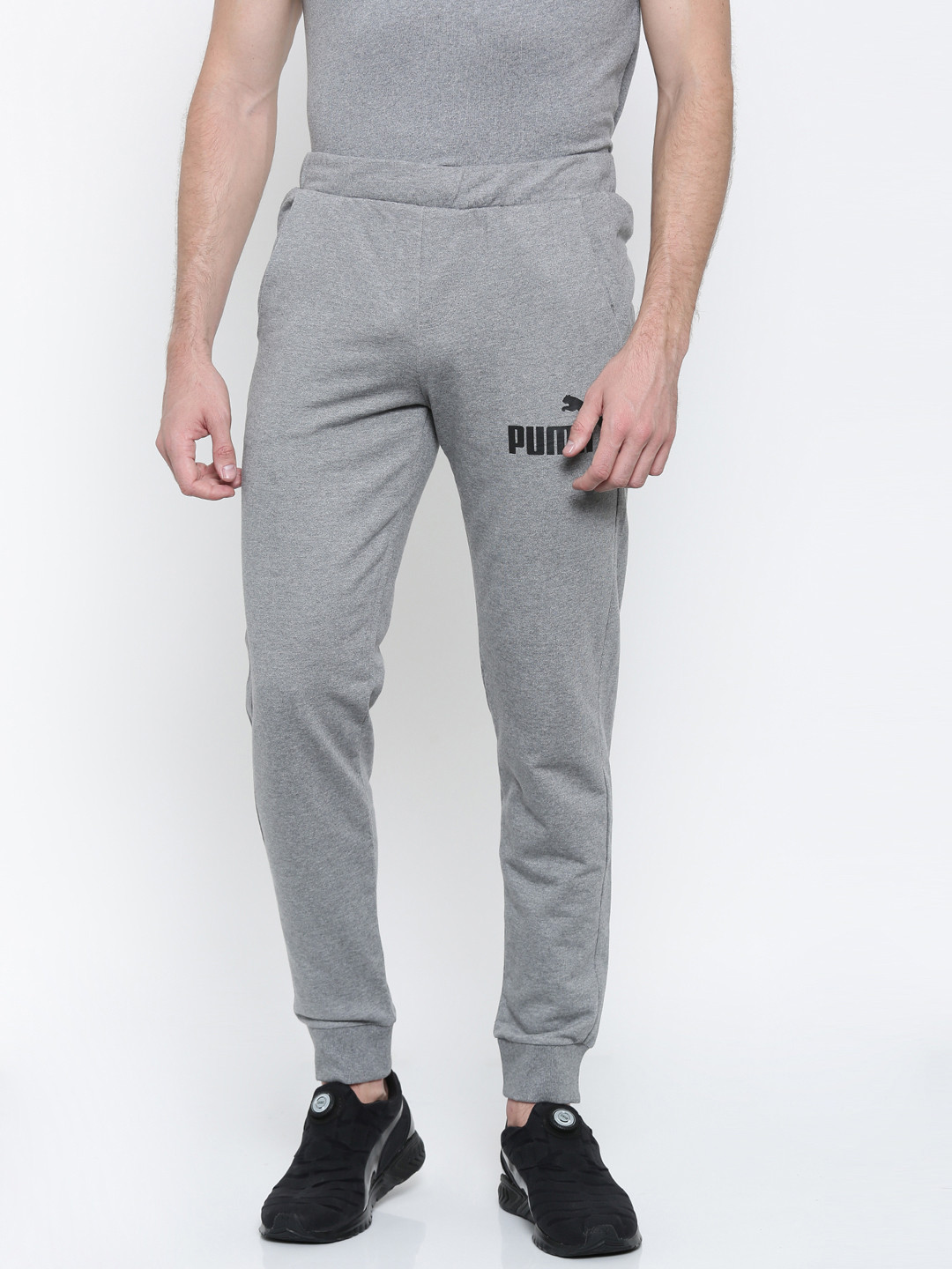 Buy Puma Grey Melange Jogger Track Pants - Track Pants for Men 1934567 ...